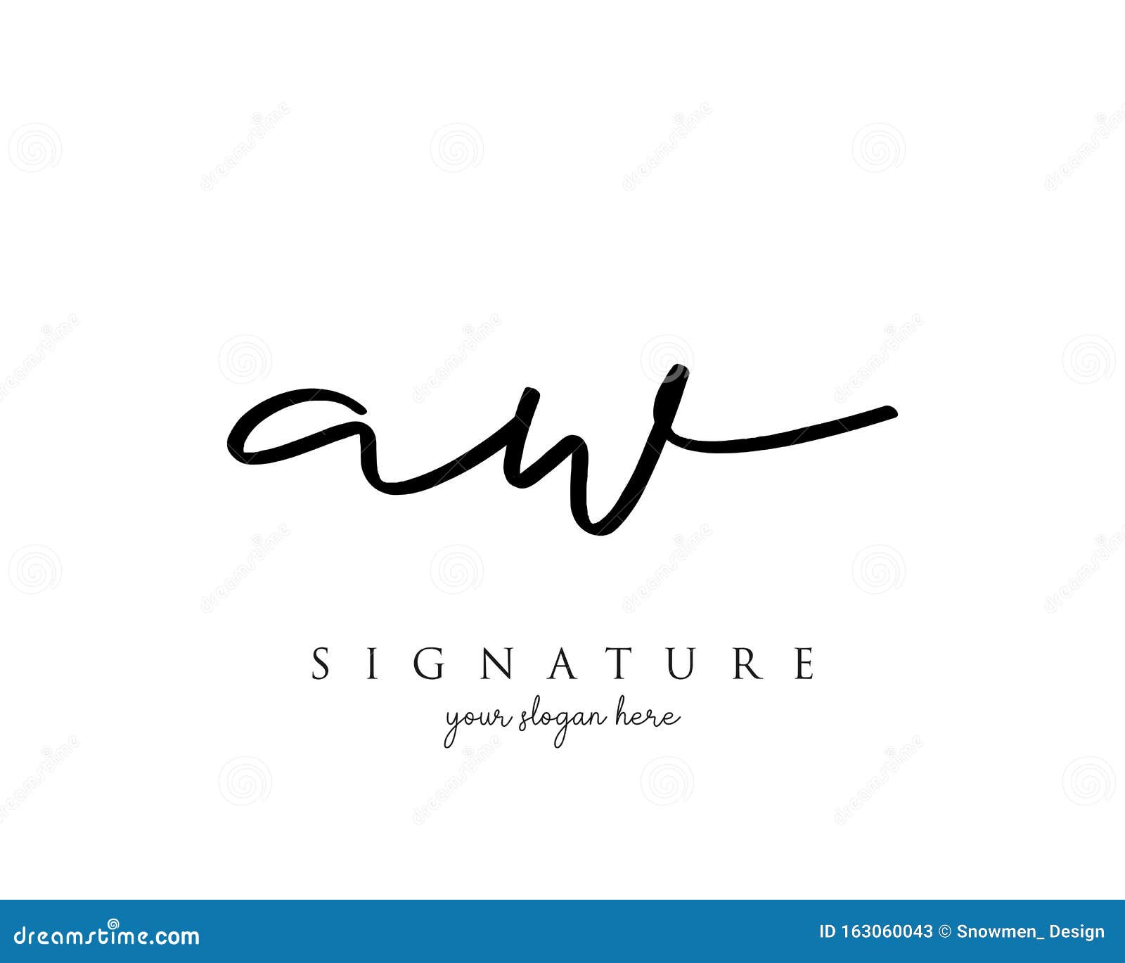 AW Initial Handwriting Signature Logo Template Vector. Stock Vector ...