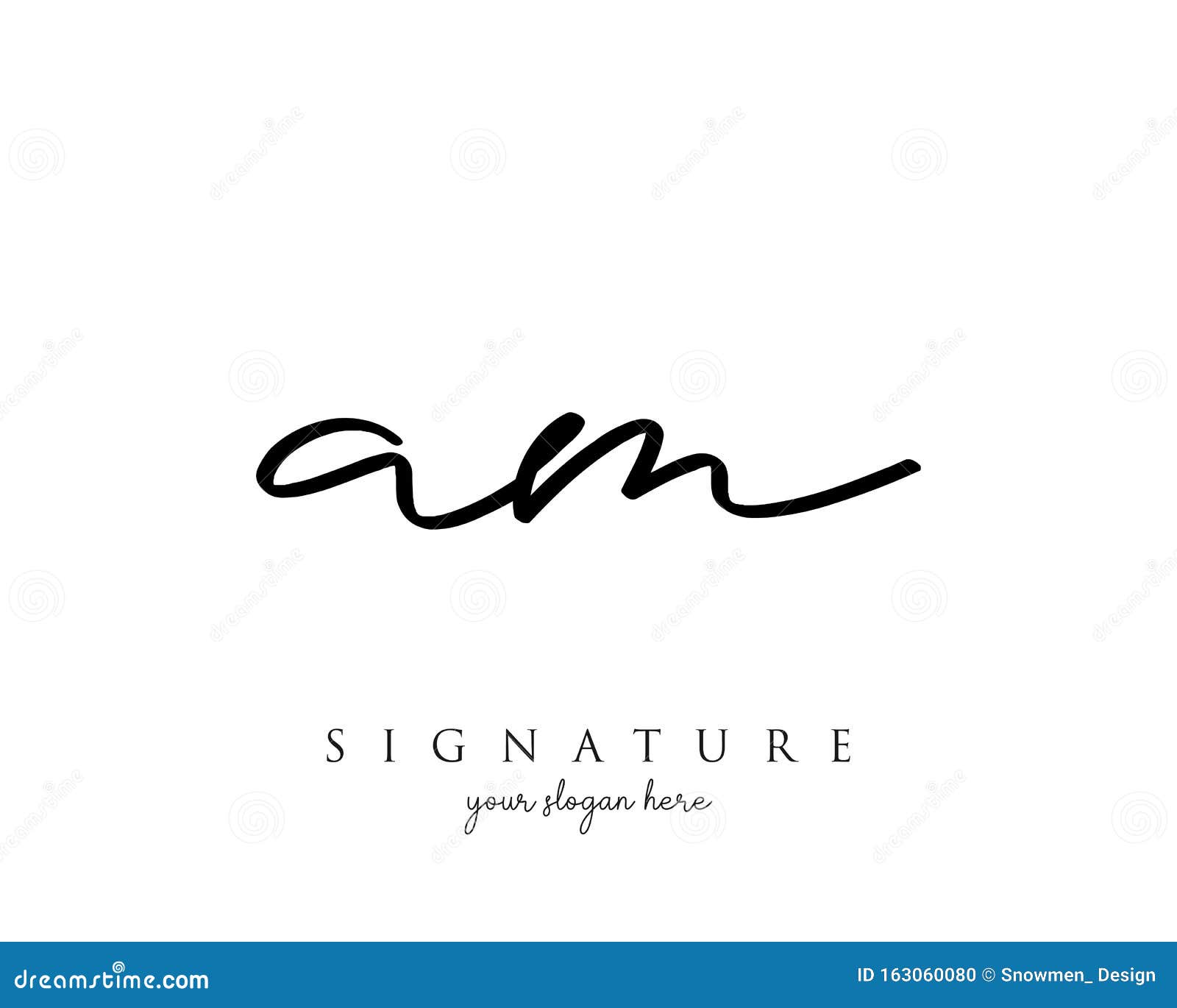 Am Initial Handwriting Signature Logo Template Vector. Stock ...