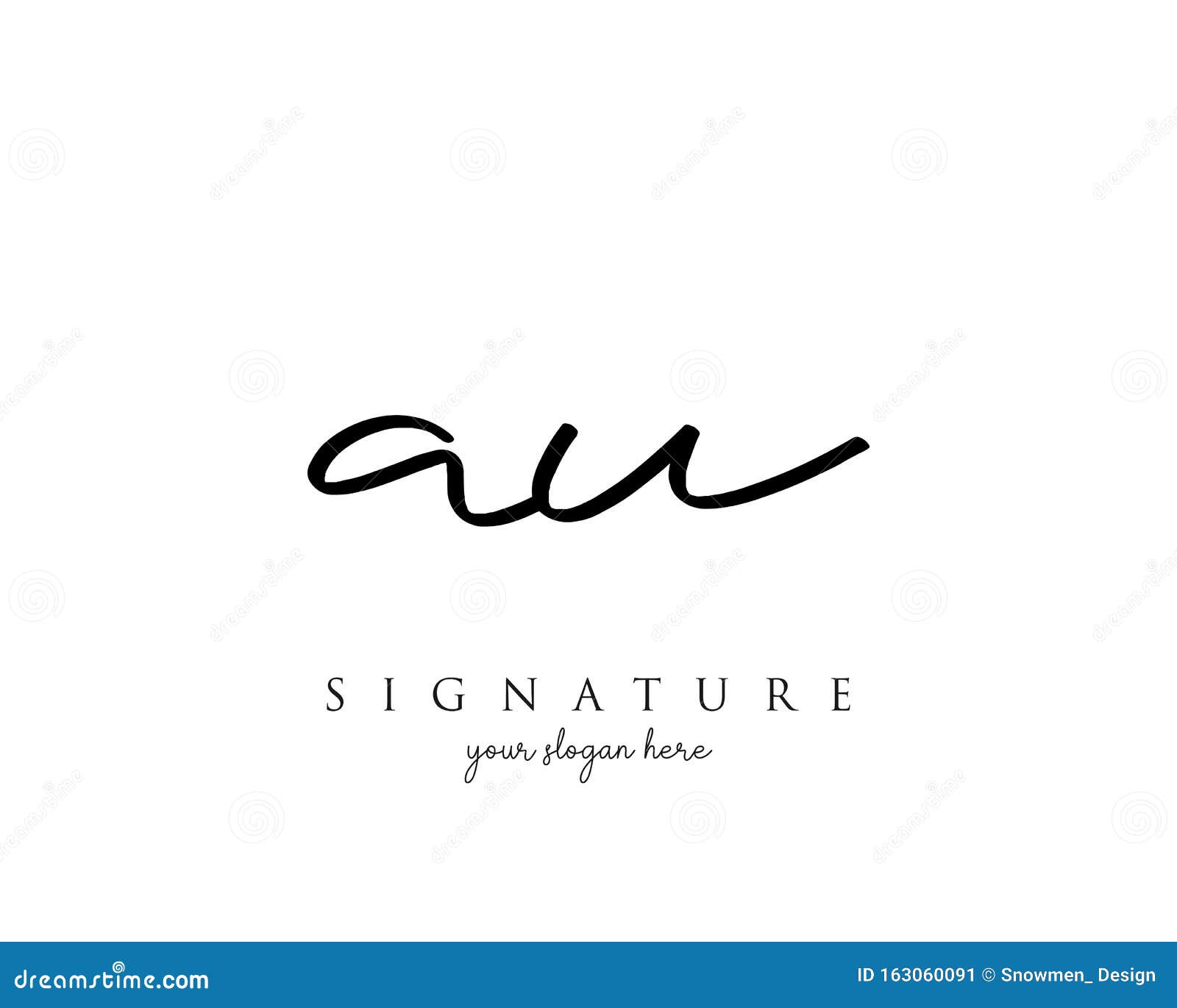 AU Initial Handwriting Signature Logo Template Vector. Stock Vector ...