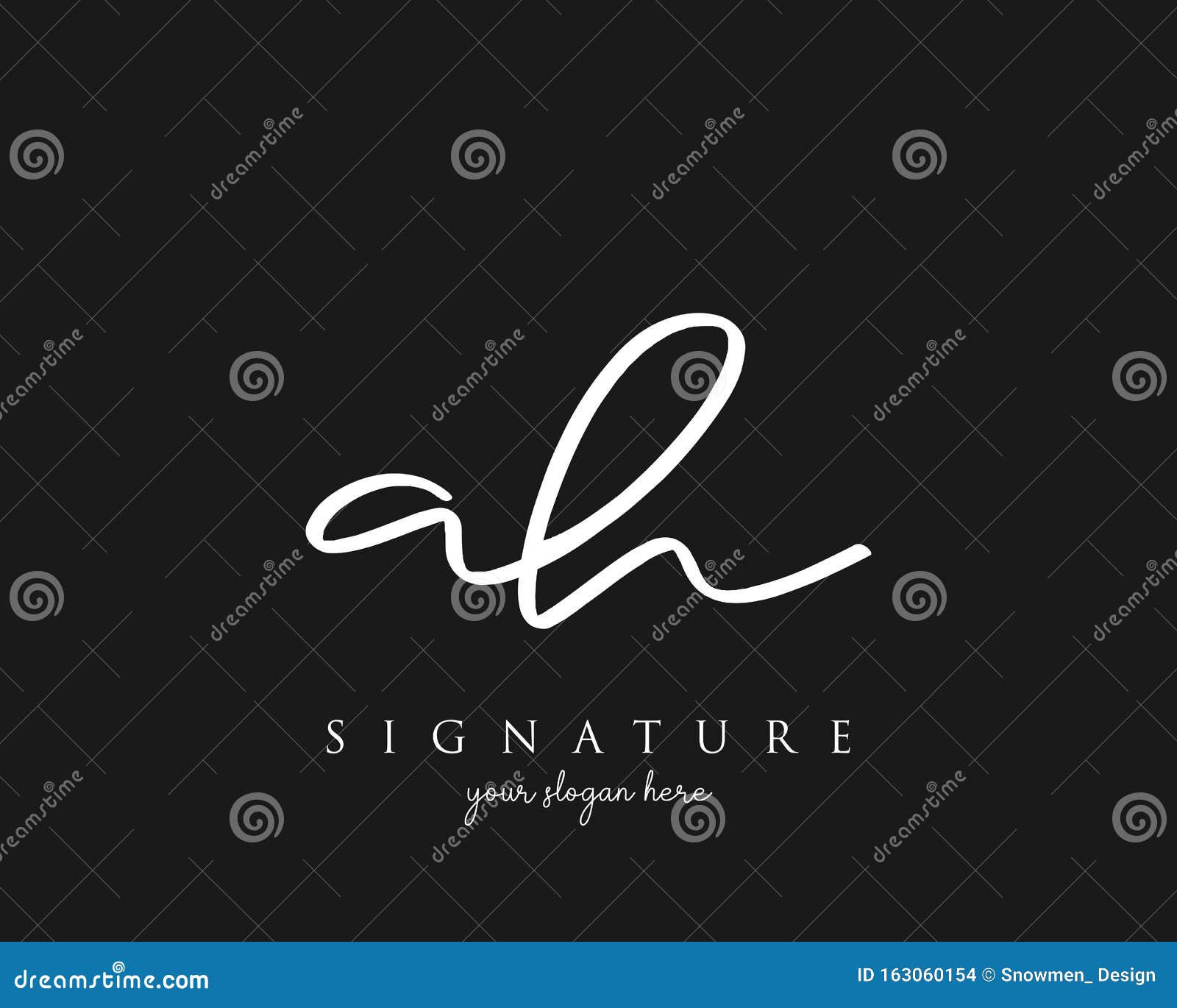 AH Initial Handwriting Signature Logo Template Vector. Stock ...