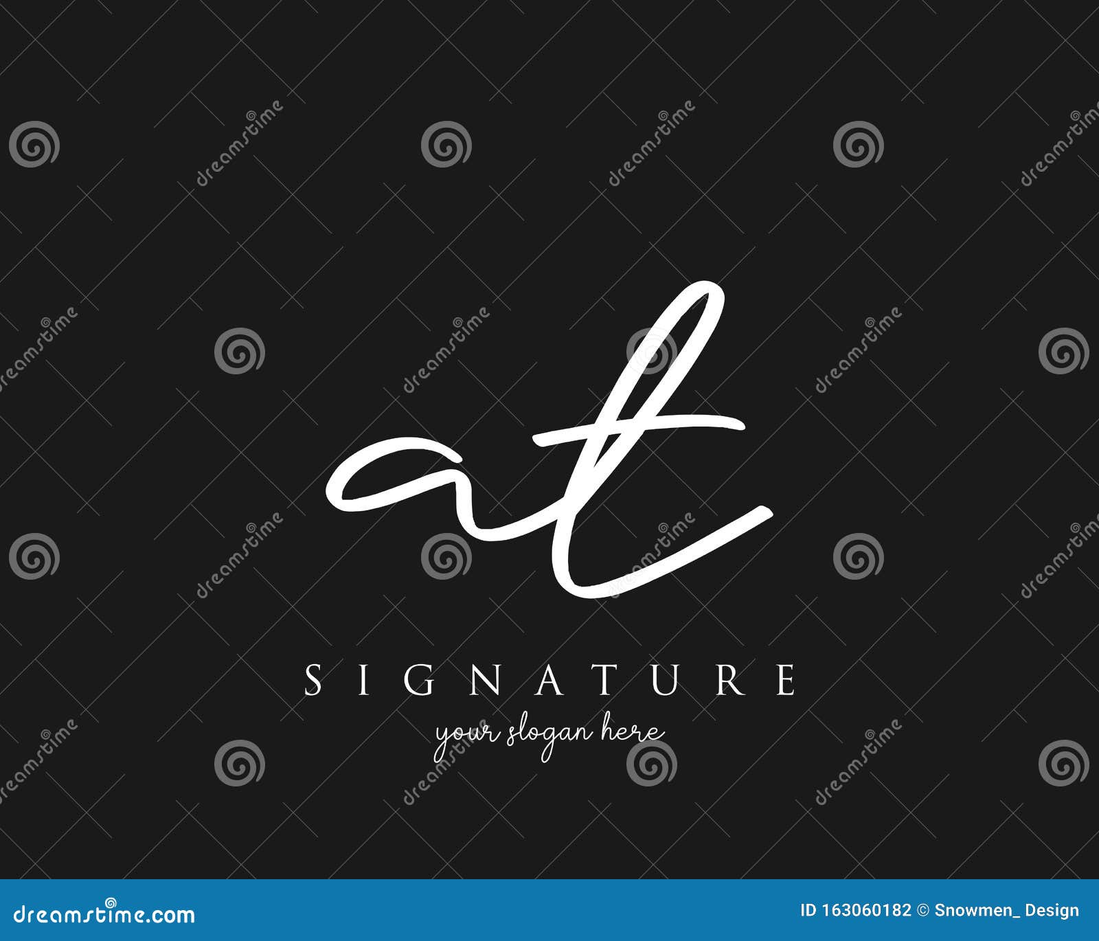 At Initial Handwriting Signature Logo Template Vector. Stock Vector ...