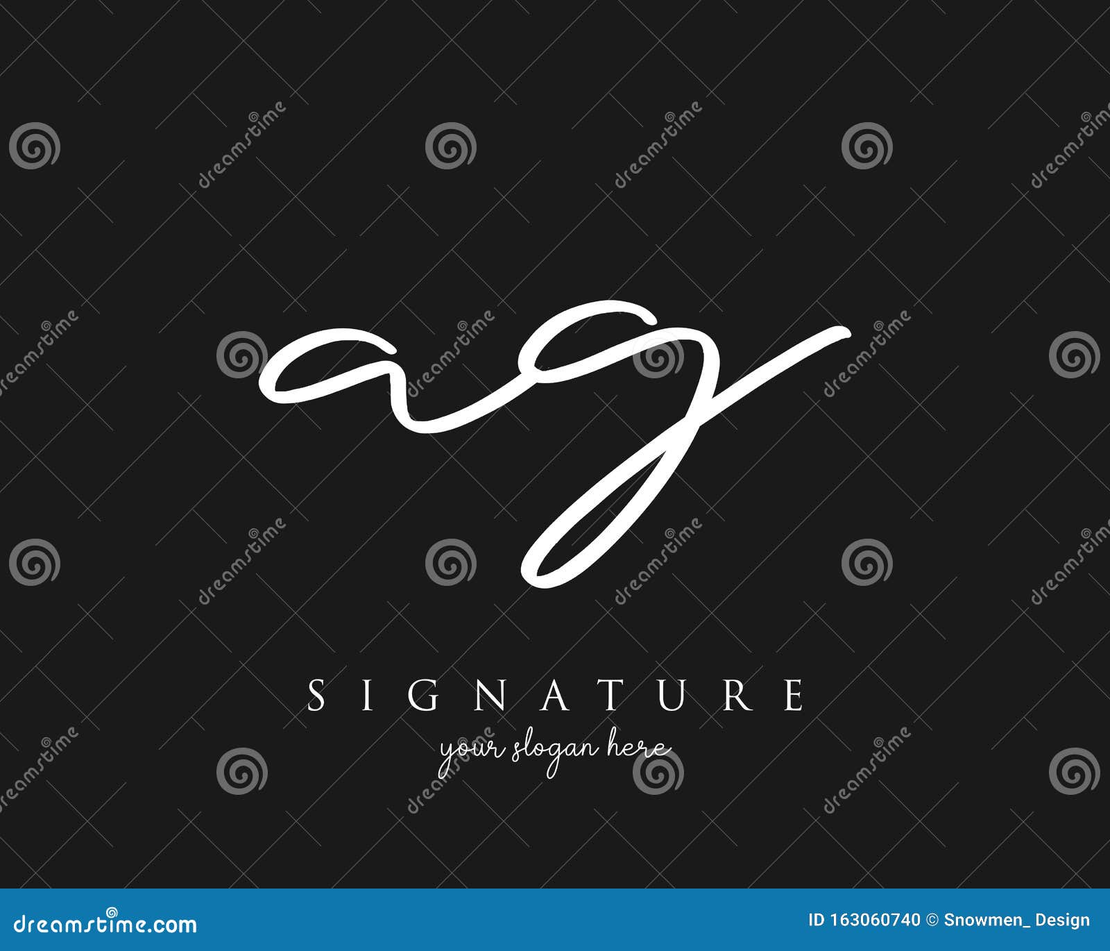 AG Initial Handwriting Signature Logo Template Vector. Stock Vector ...