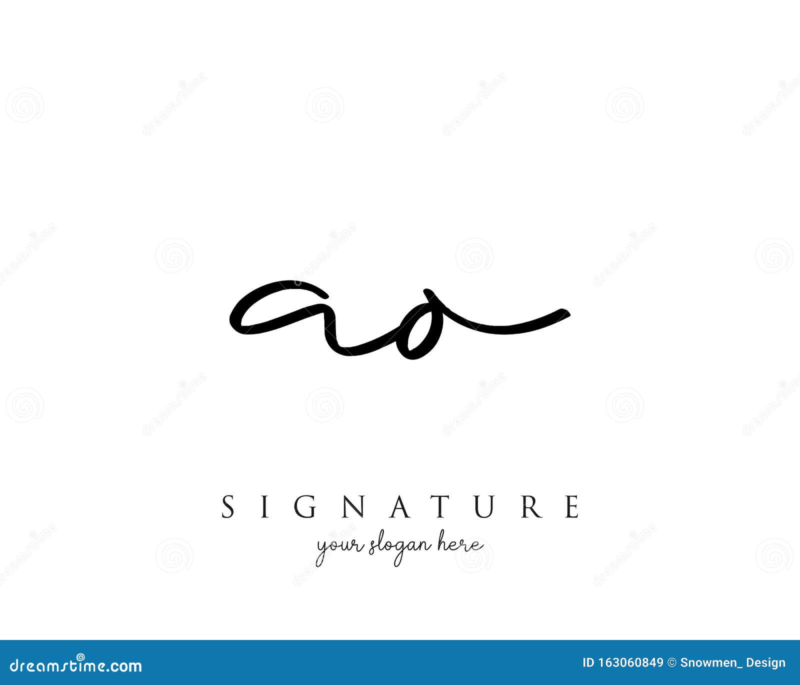 AO Initial Handwriting Signature Logo Template Vector. Stock Vector ...
