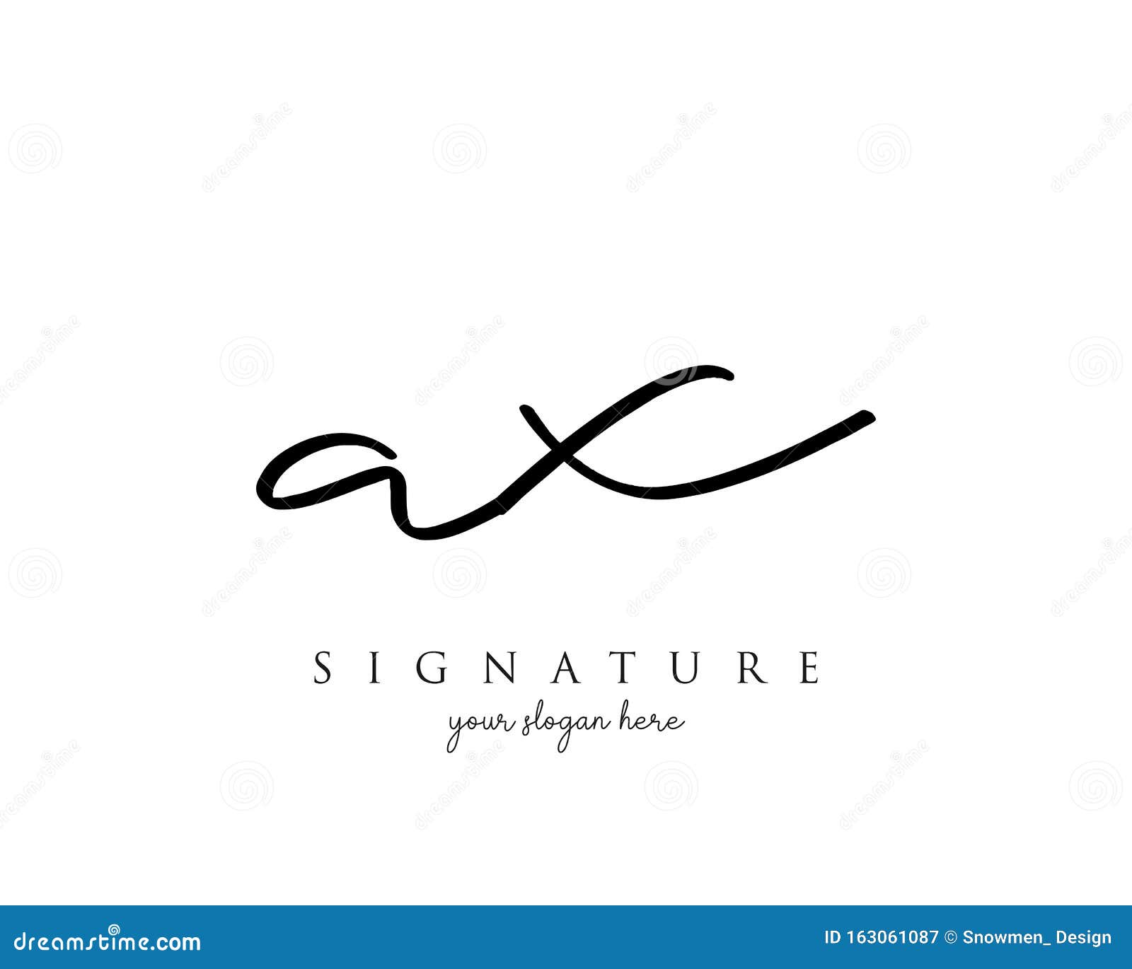 AX Initial Handwriting Signature Logo Template Vector. Stock Vector ...