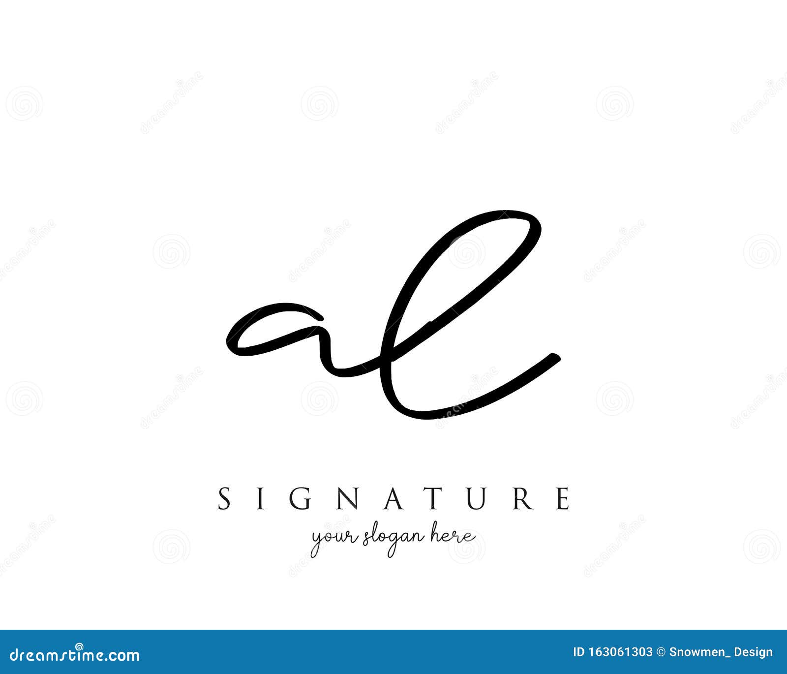 AL Initial Handwriting Signature Logo Template Vector. Stock ...