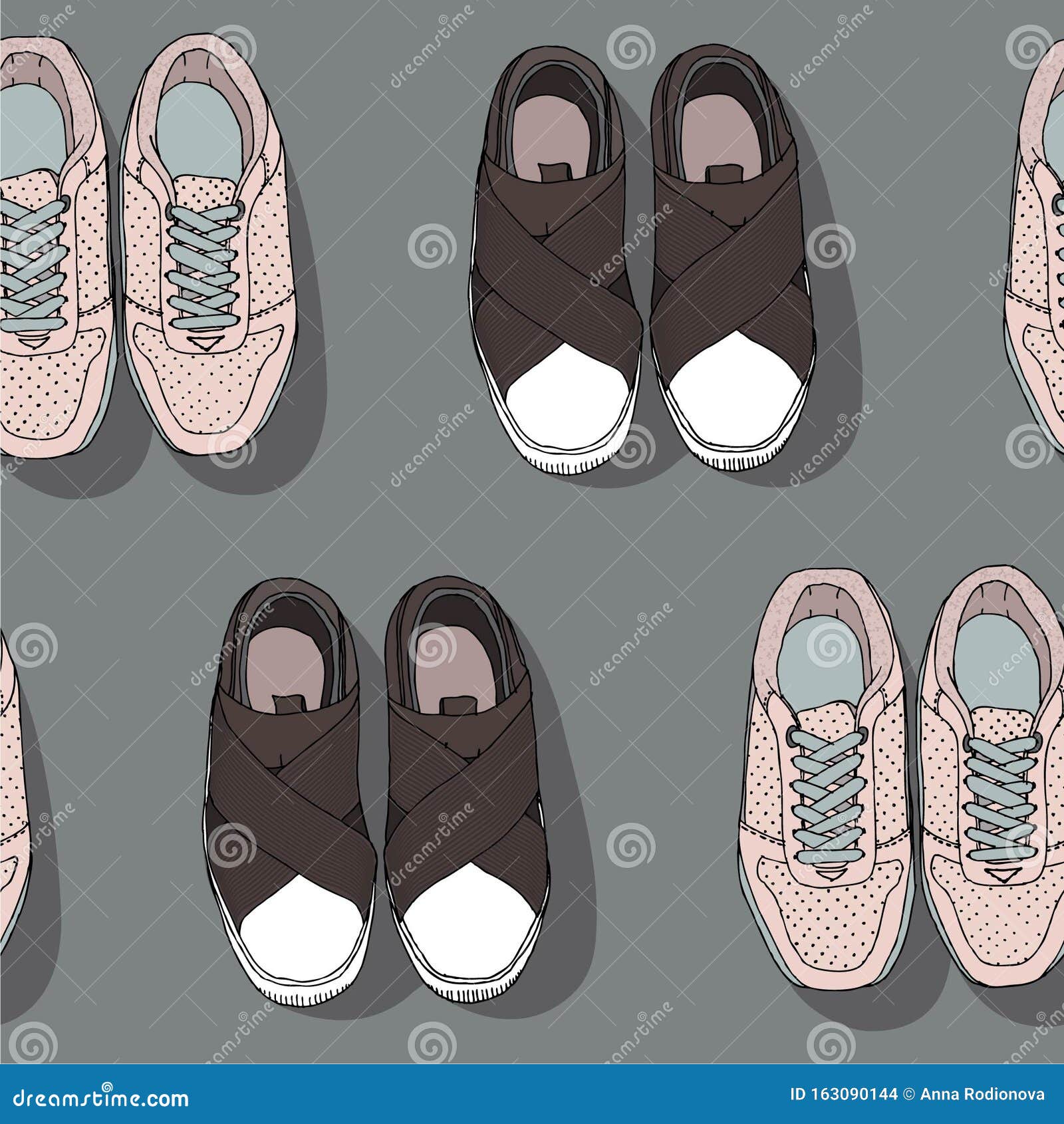 Seamless Pattern with Sport Shoes Stock Vector - Illustration of ...