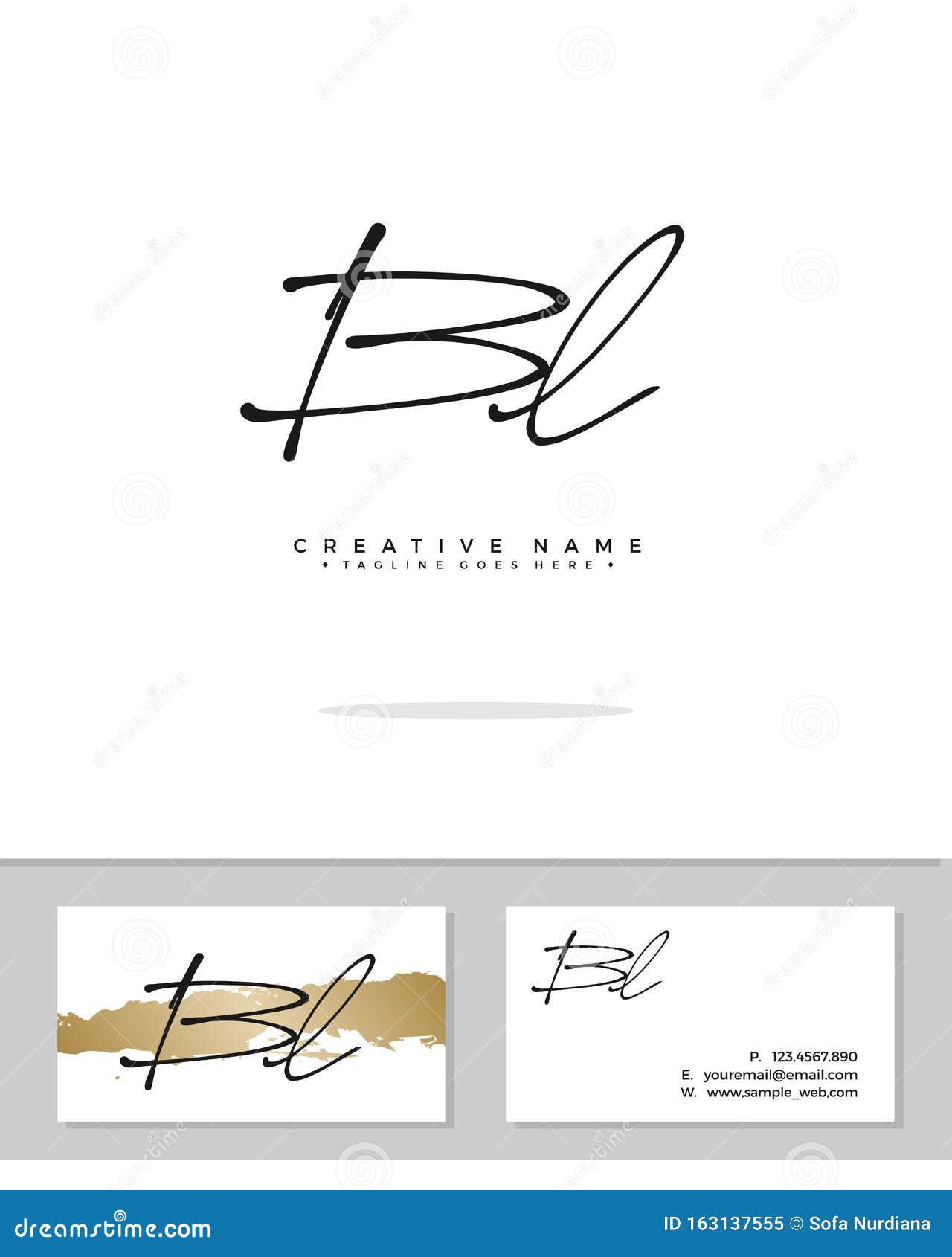 B L BL Initial Logo Signature Vector. Handwriting Concept Logo. Stock ...