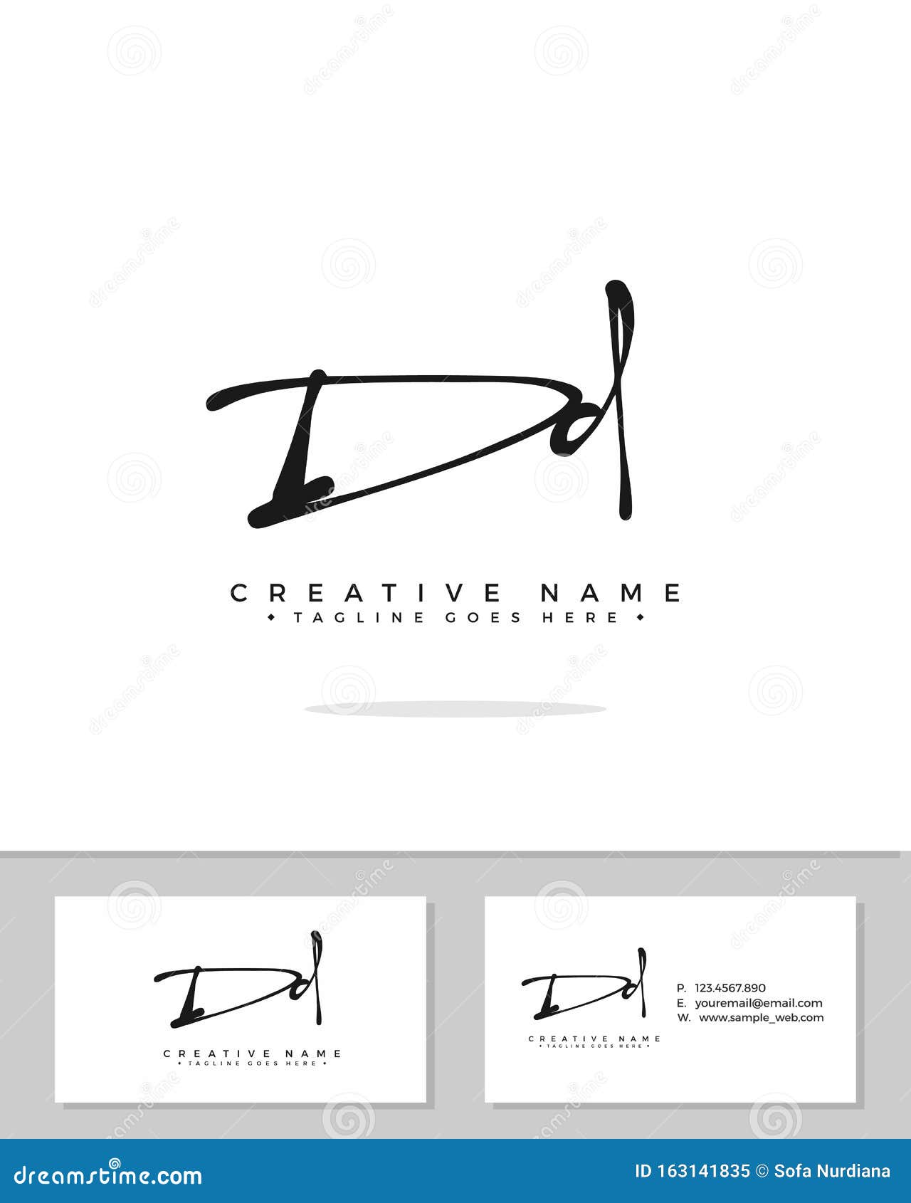 D DD Initial Logo Signature Vector. Handwriting Concept Logo. Stock ...