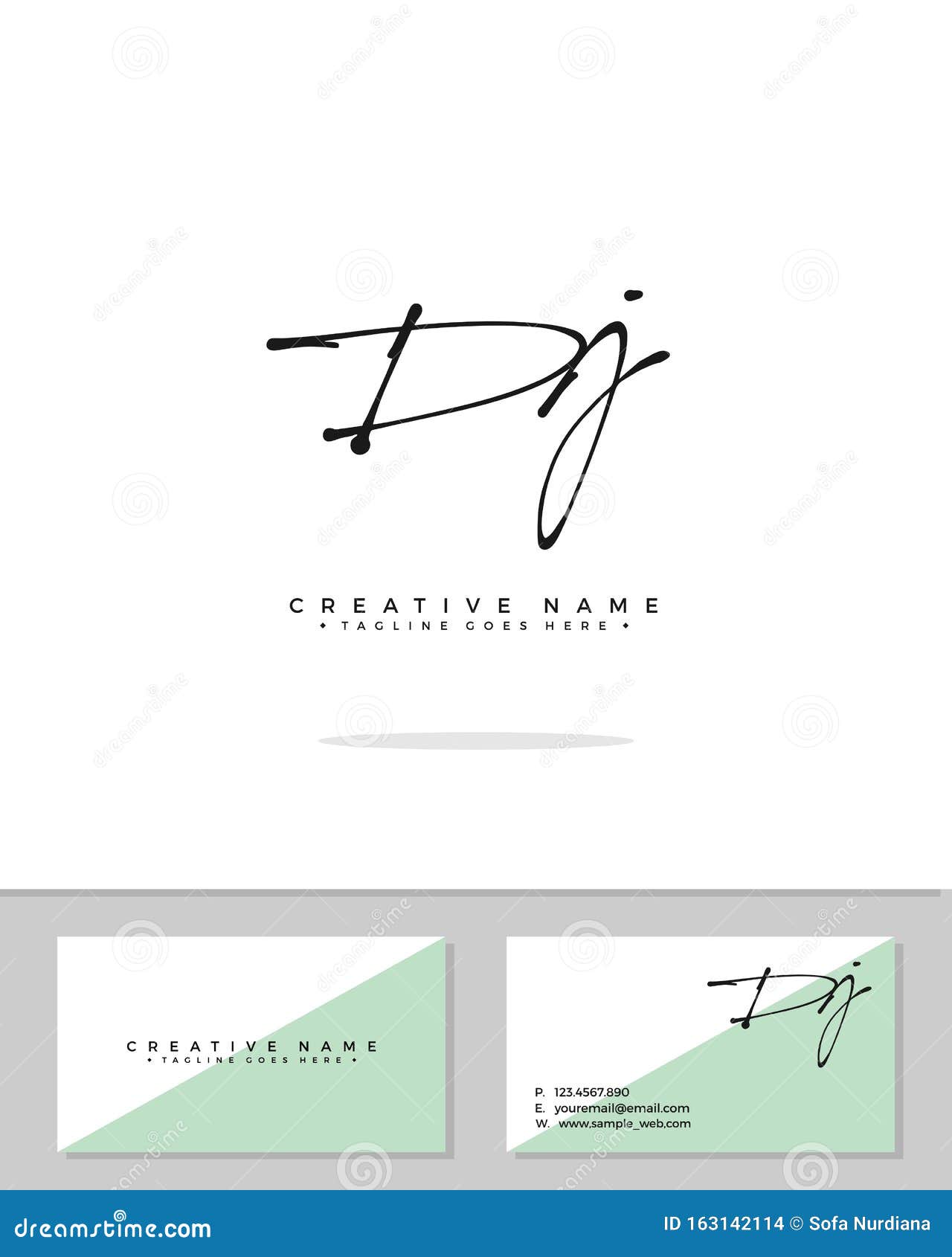 D J DJ Initial Logo Signature Vector. Handwriting Concept Logo. Stock ...