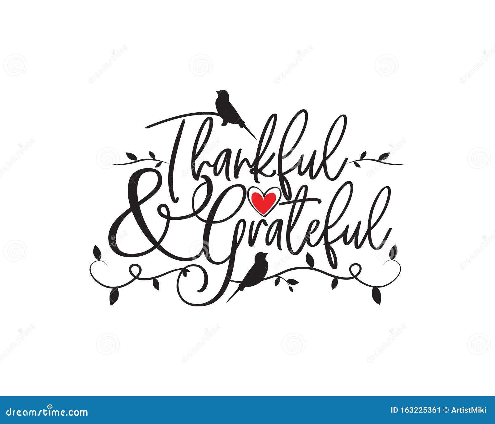 Thankful and Grateful, Vector, Wording Design, Lettering. Wall Decals ...