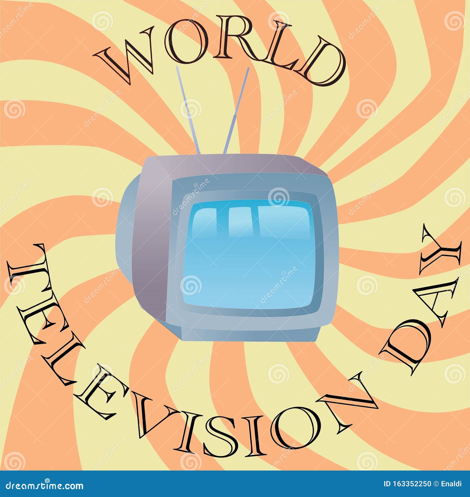 World Television Day Sign and Banner Stock Illustration - Illustration ...