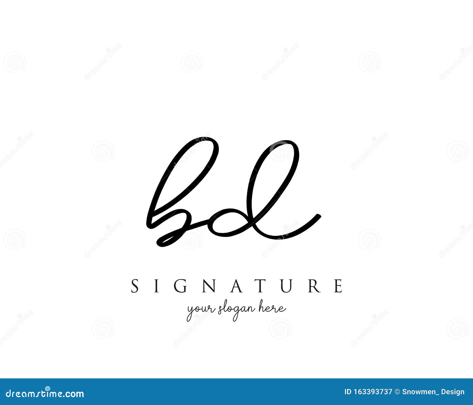 BD Initial Handwriting Signature Logo Template Vector. Stock ...