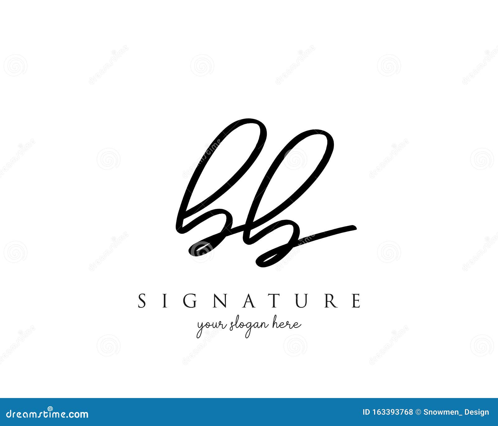 BB Initial Handwriting Signature Logo Template Vector. Stock ...