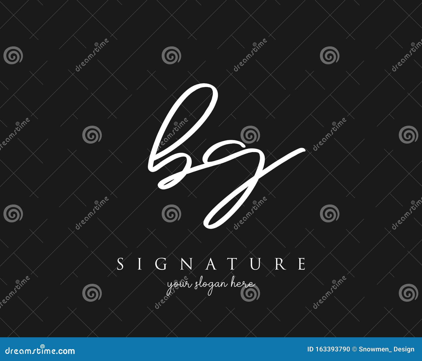 BG Initial Handwriting Signature Logo Template Vector. Stock ...