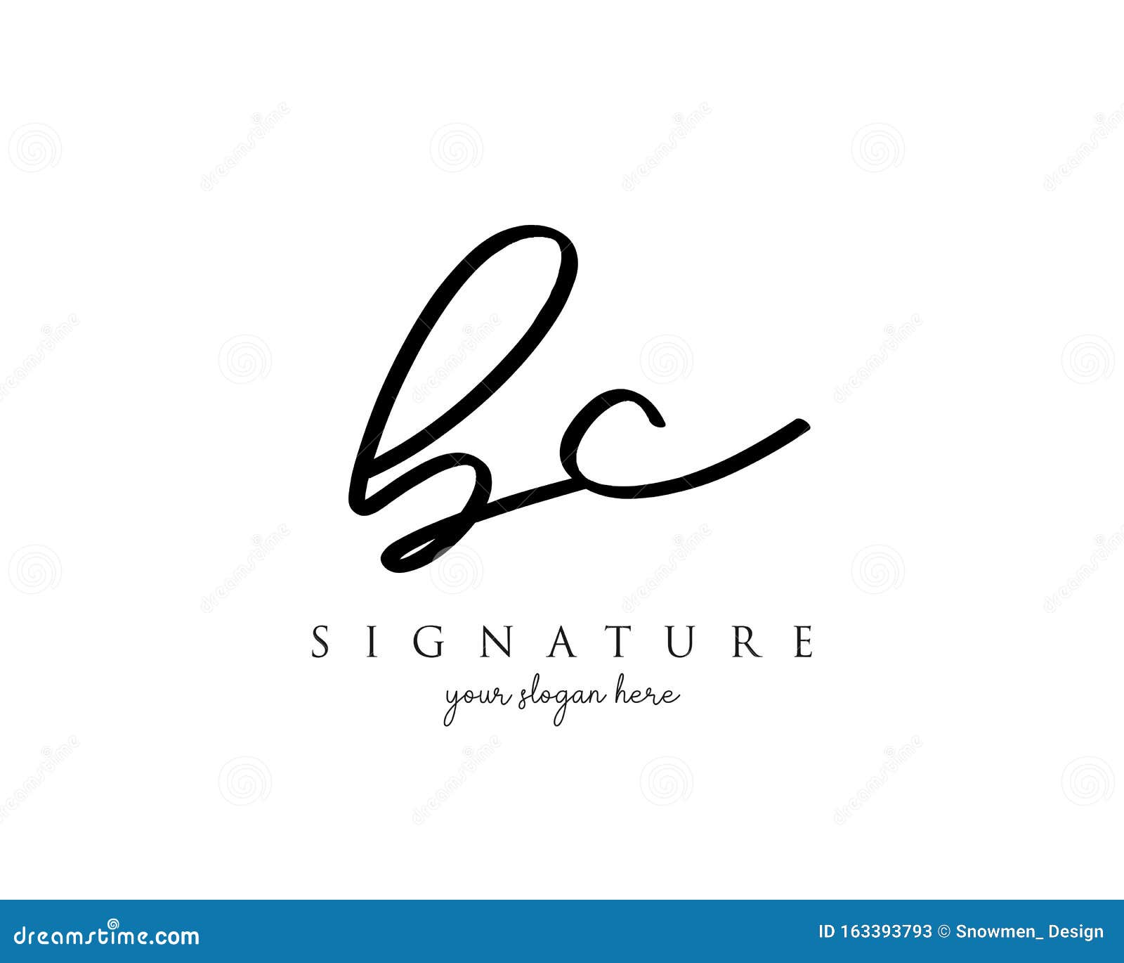 BC Initial Handwriting Signature Logo Template Vector. Stock ...