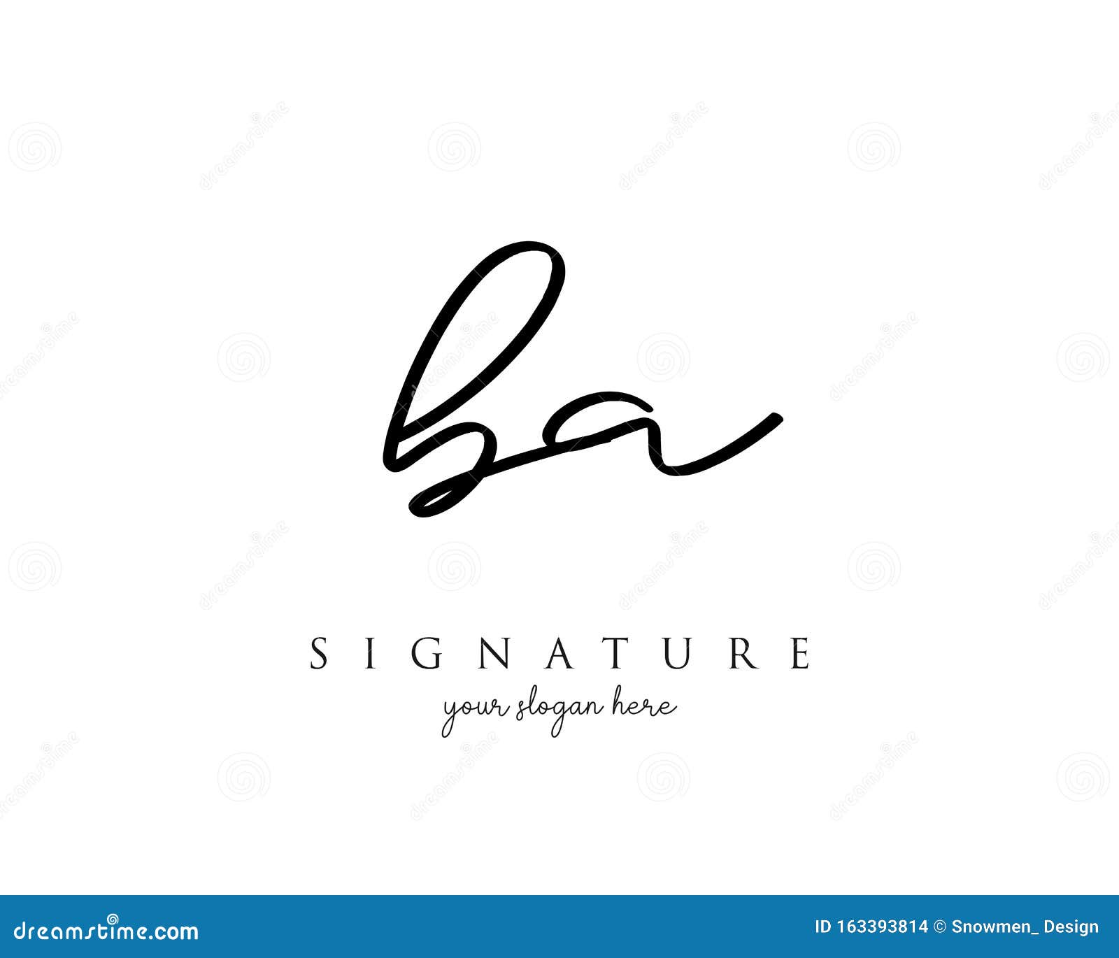 BA Initial Handwriting Signature Logo Template Vector. Stock ...