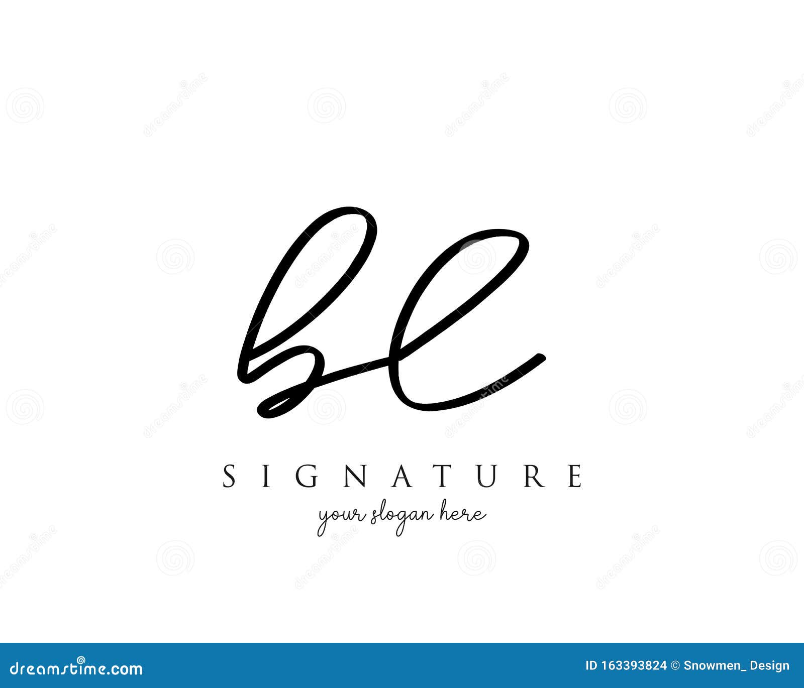 BL Initial Handwriting Signature Logo Template Vector. Stock ...