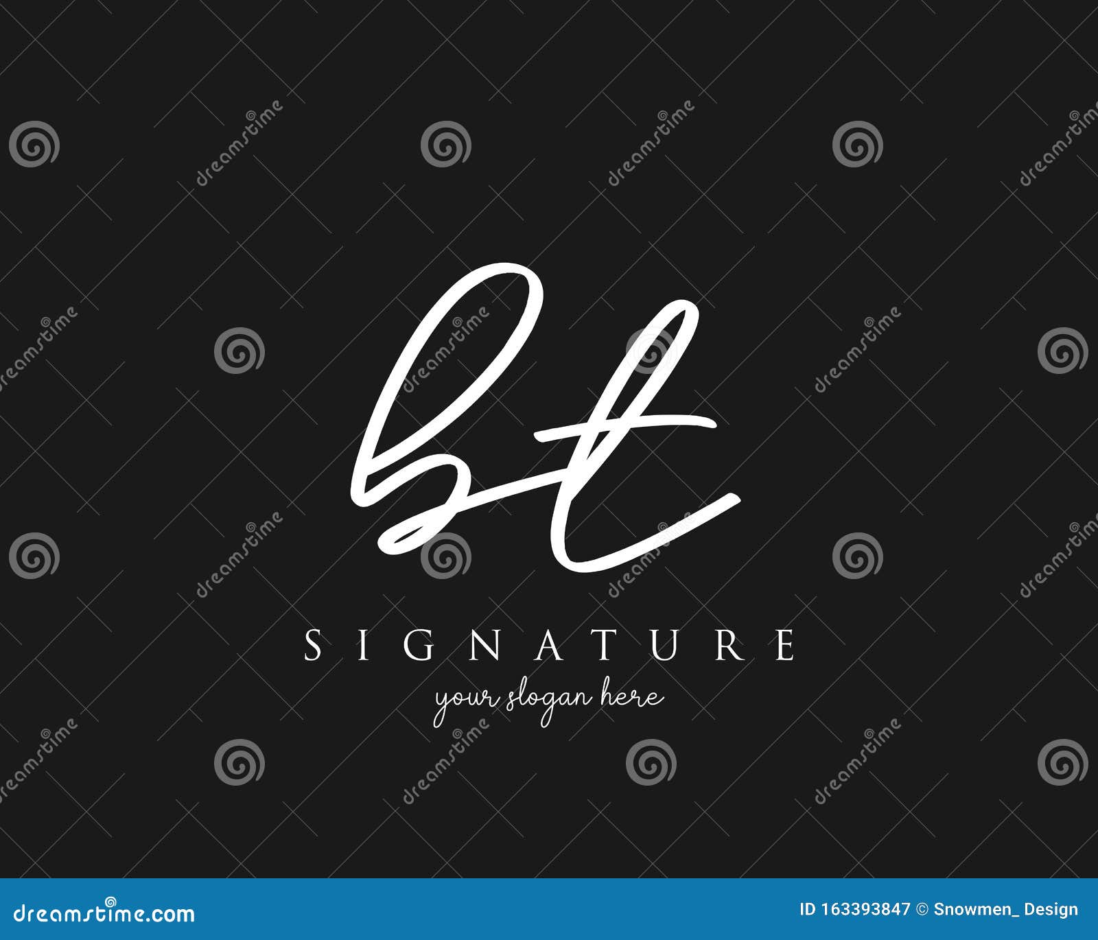 BT Initial Handwriting Signature Logo Template Vector. Stock Vector ...