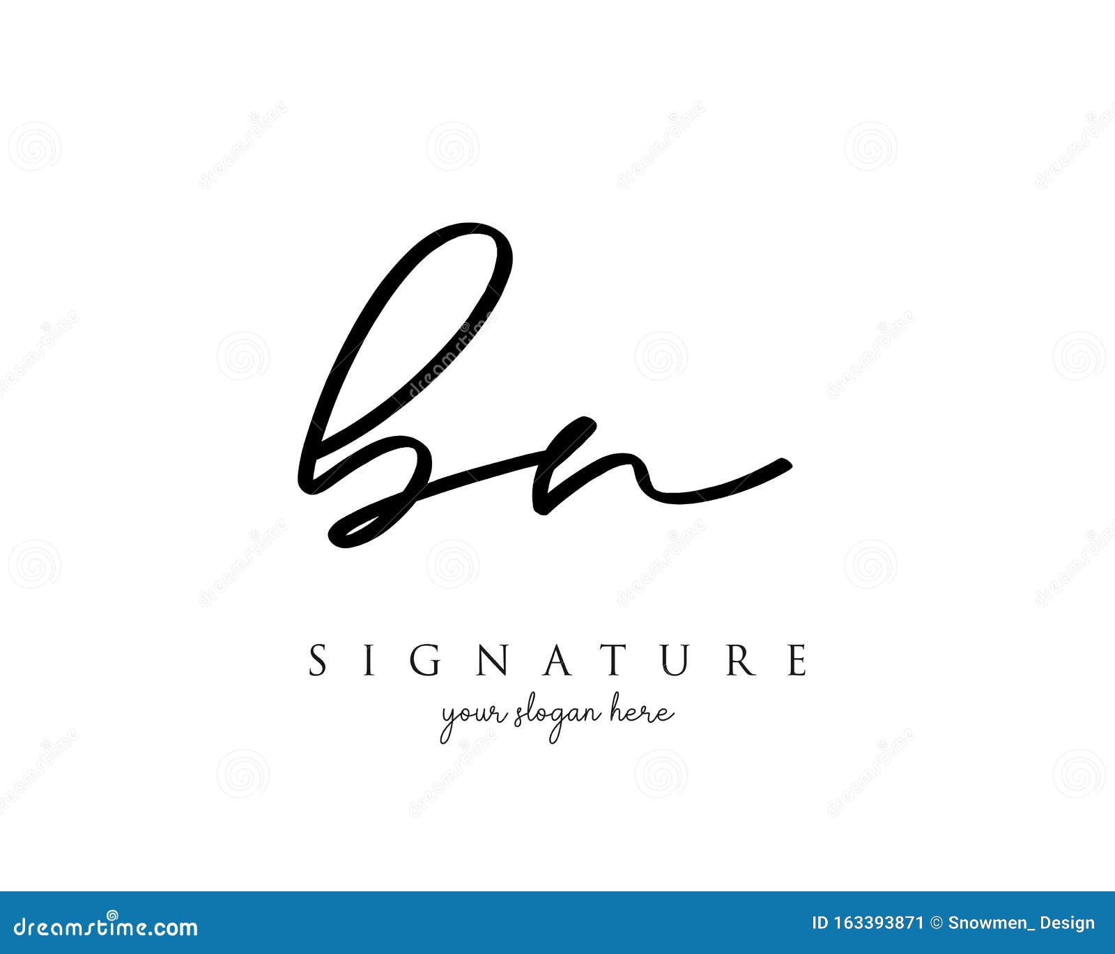 BN Initial Handwriting Signature Logo Template Vector. Stock Vector ...
