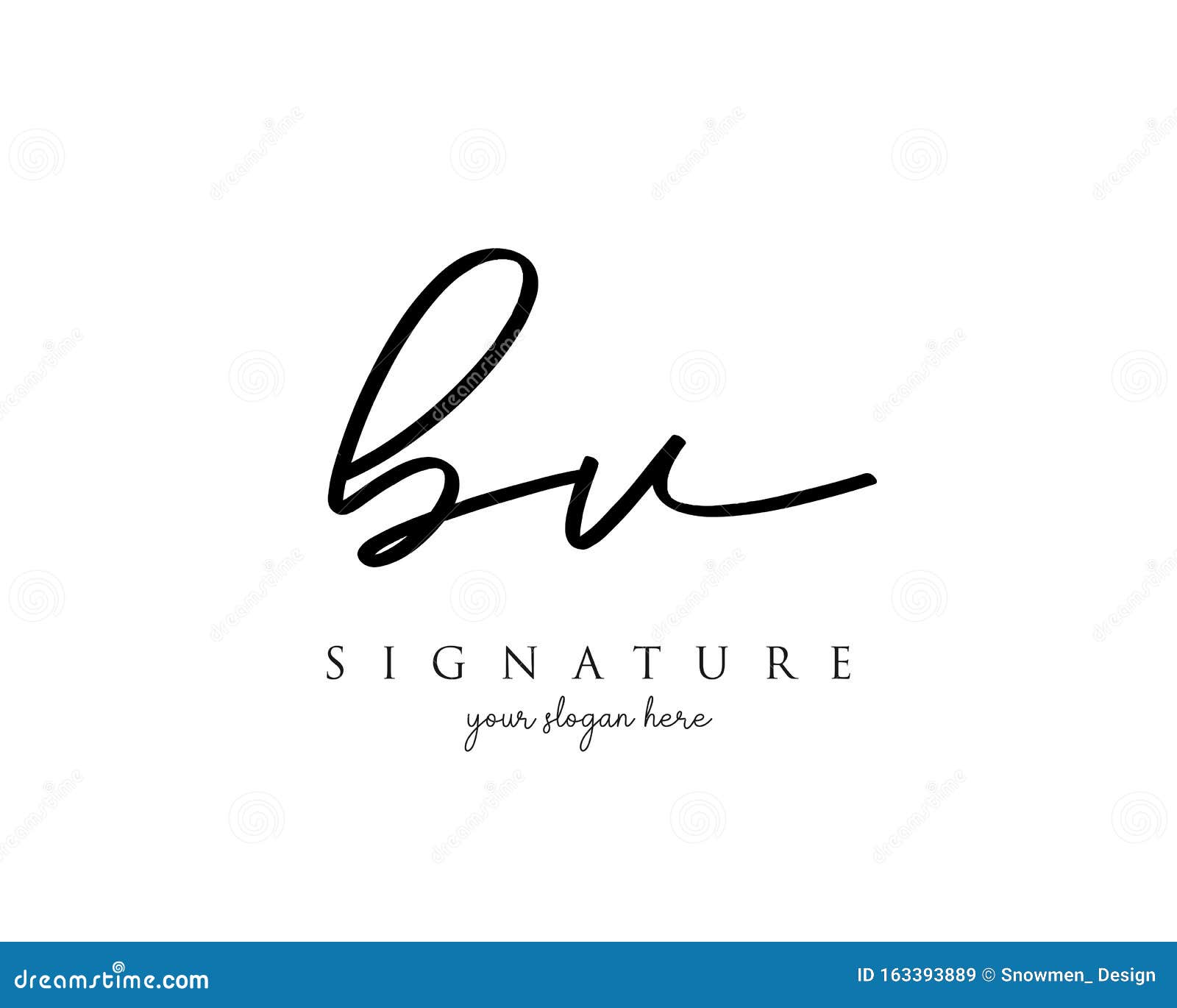 BV Initial Handwriting Signature Logo Template Vector. Stock Vector ...