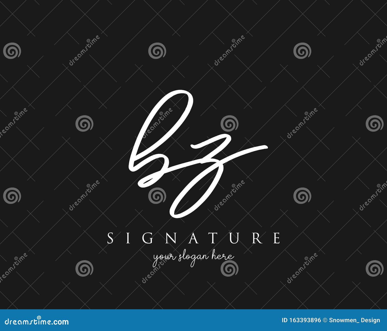 BZ Initial Handwriting Signature Logo Template Vector. Stock ...