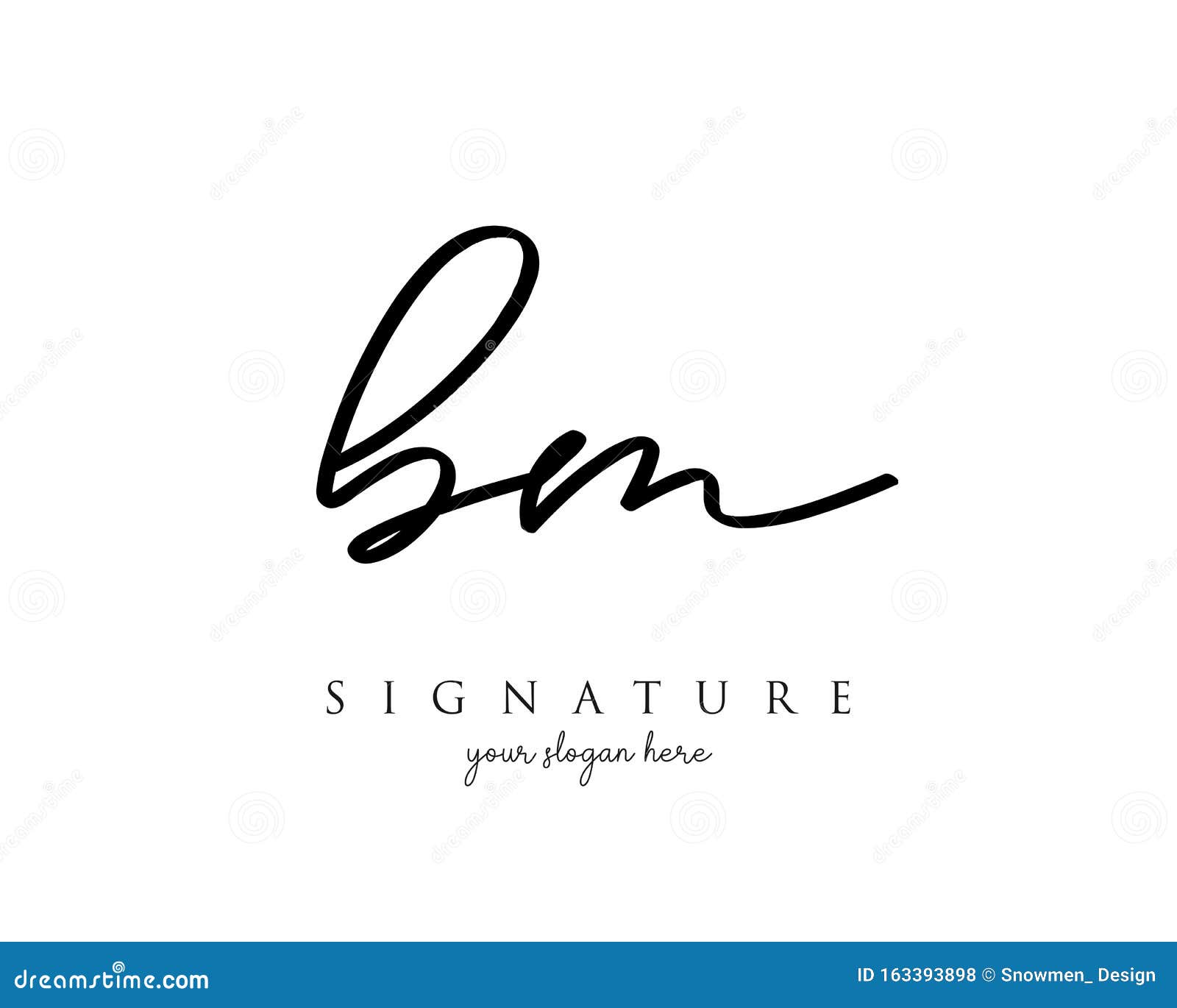 BM Initial Handwriting Signature Logo Template Vector. Stock ...
