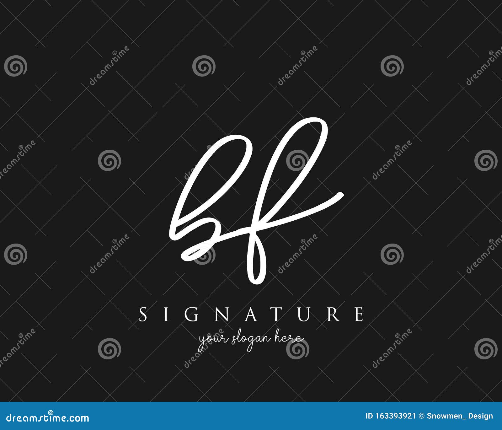 BF Initial Handwriting Signature Logo Template Vector. Stock Vector ...