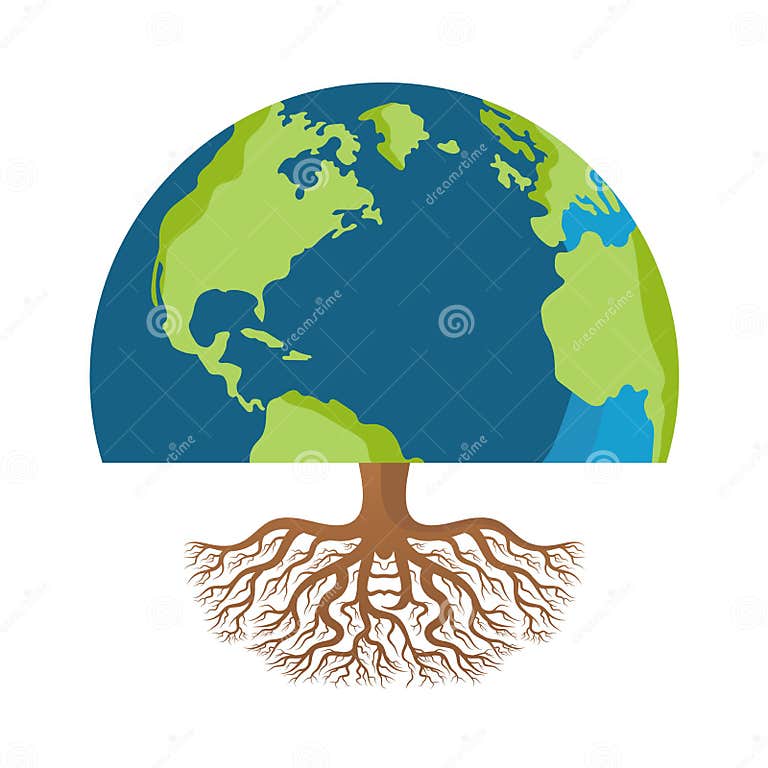 Earth tree graphic. stock vector. Illustration of garden - 163610337