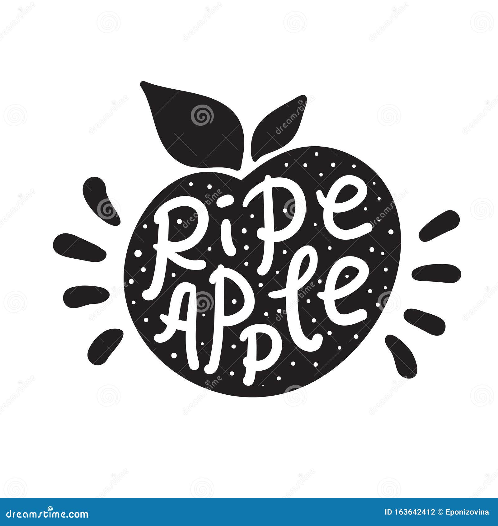 Ripe Apple - Inspire Motivational Quote. Hand Drawn Lettering Stock ...