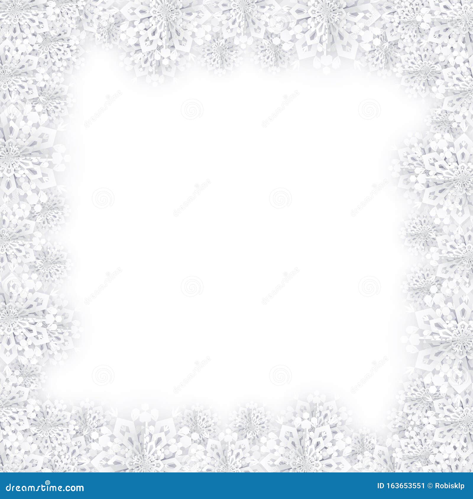 White Paper Snowflakes Frame Stock Vector - Illustration of snowflakes ...