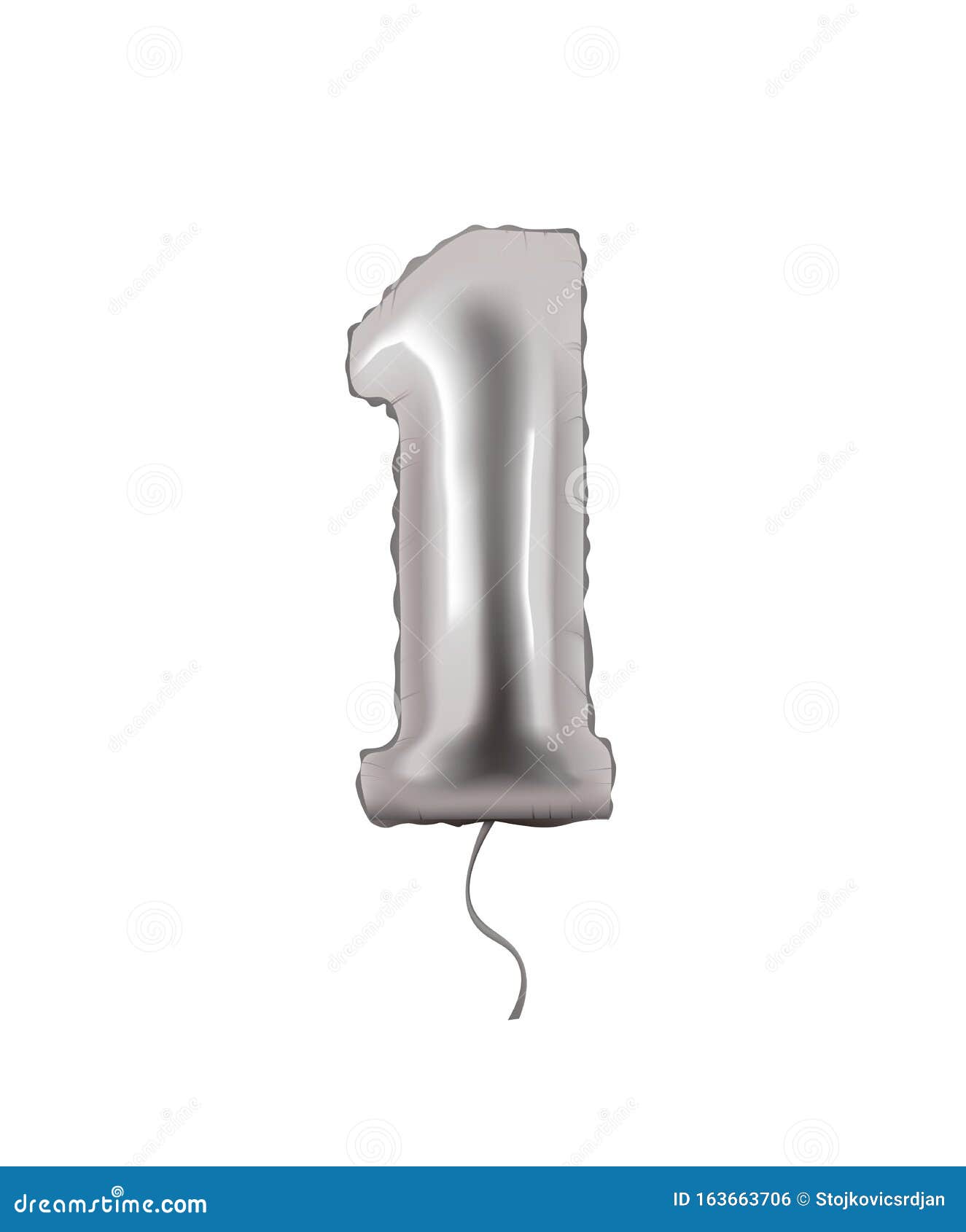 Number One Silver Foil Balloon Stock Vector - Illustration of design ...