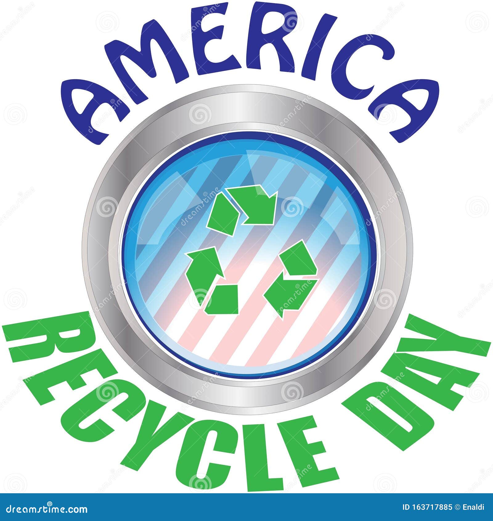 America Recycles Day Sign and Concept Logo Stock Vector - Illustration ...