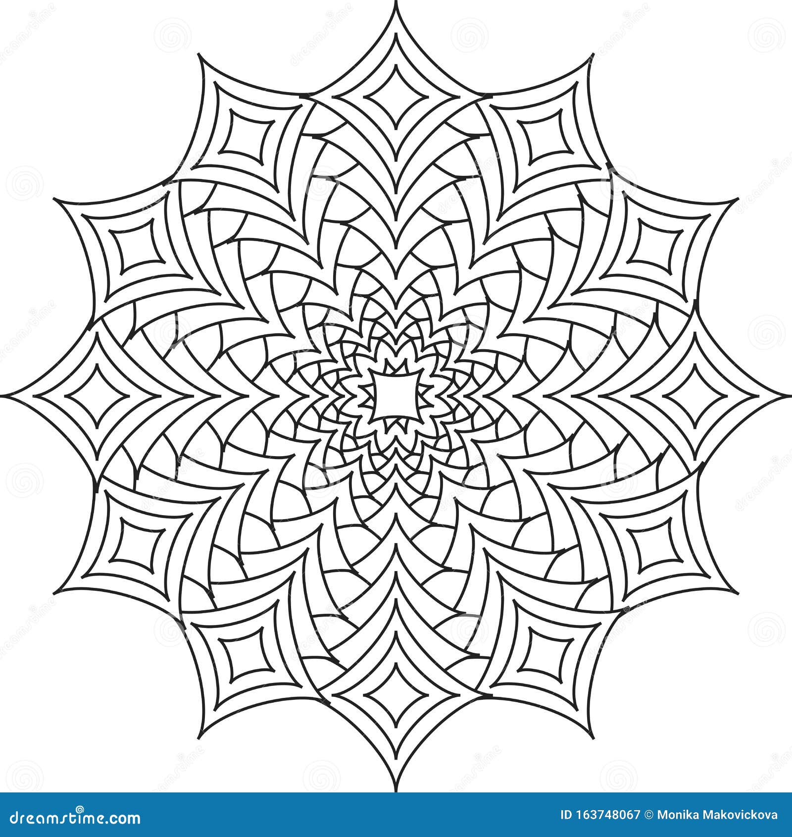 Line Vector Mandala Pattern Stock Vector - Illustration of ornament ...
