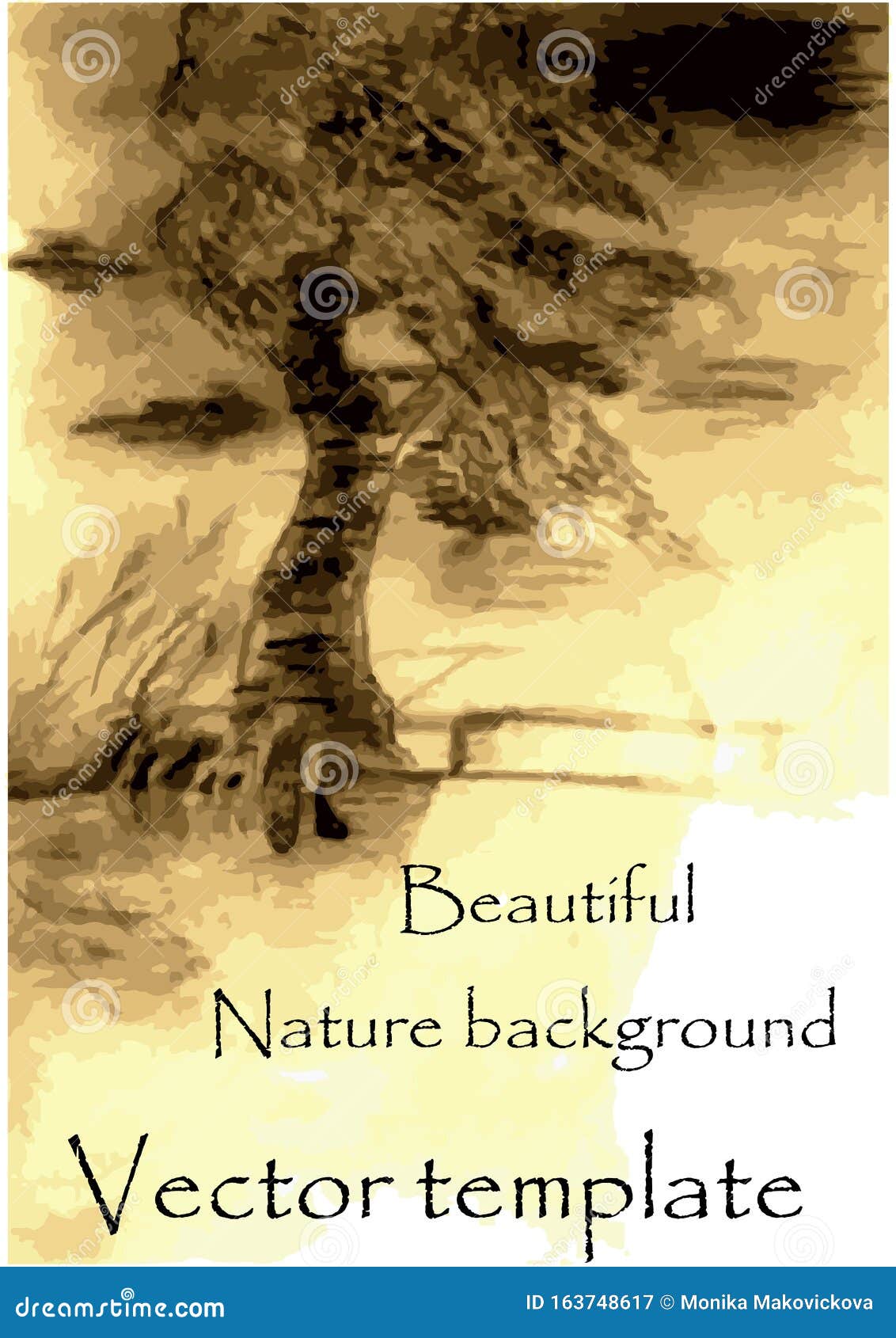 Beige Nature Background Template Stock Illustration - Illustration of ...