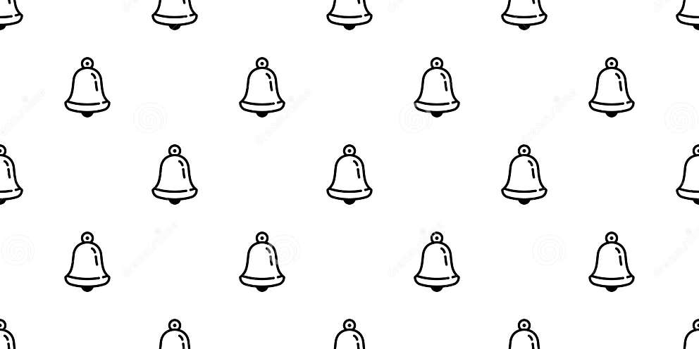 Bell Seamless Pattern Christmas Vector Ring Bell Icon Scarf Isolated ...