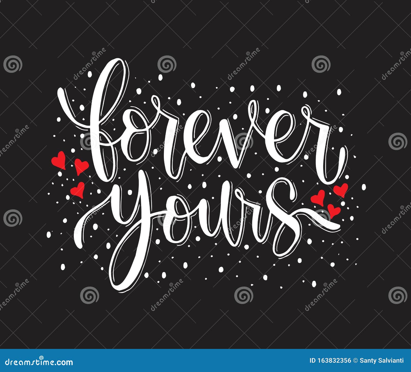 Forever Yours - Hand Lettering Quotes, Vector Illustration Stock ...