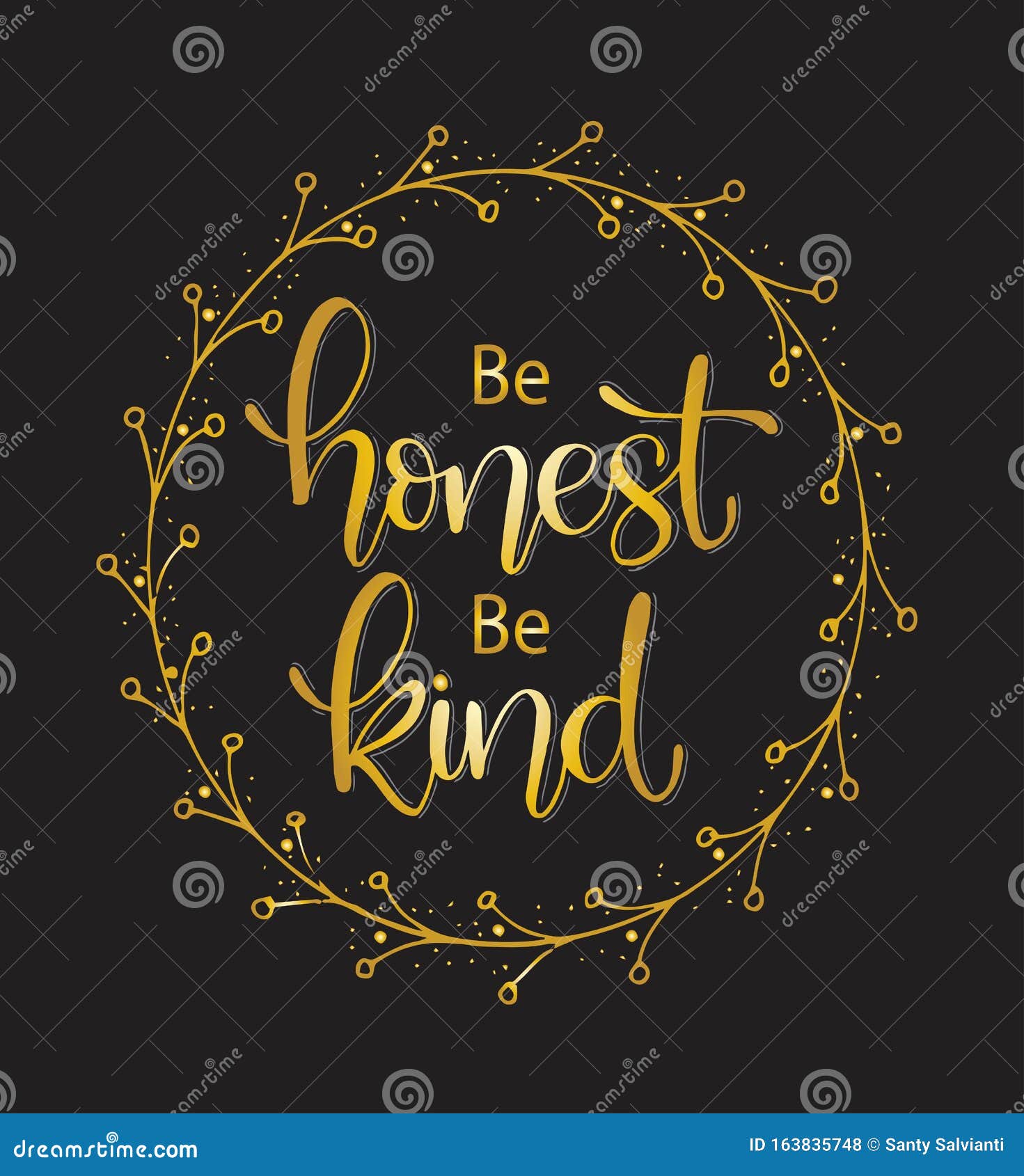 Be Honest Be Kind, Hand Lettering, Inspirational Quote Stock ...