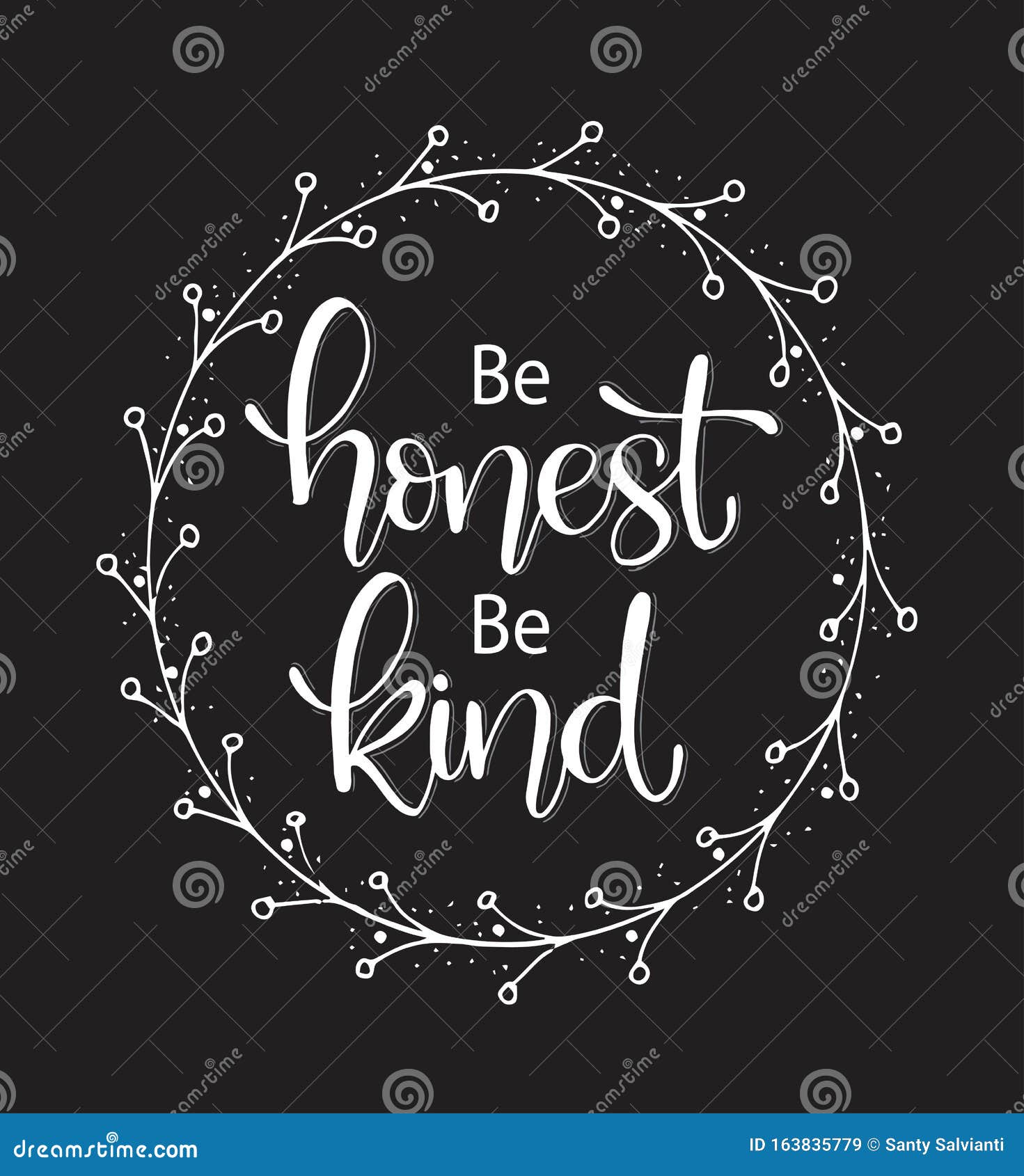 Be Honest Be Kind, Hand Lettering, Inspirational Quote Stock ...