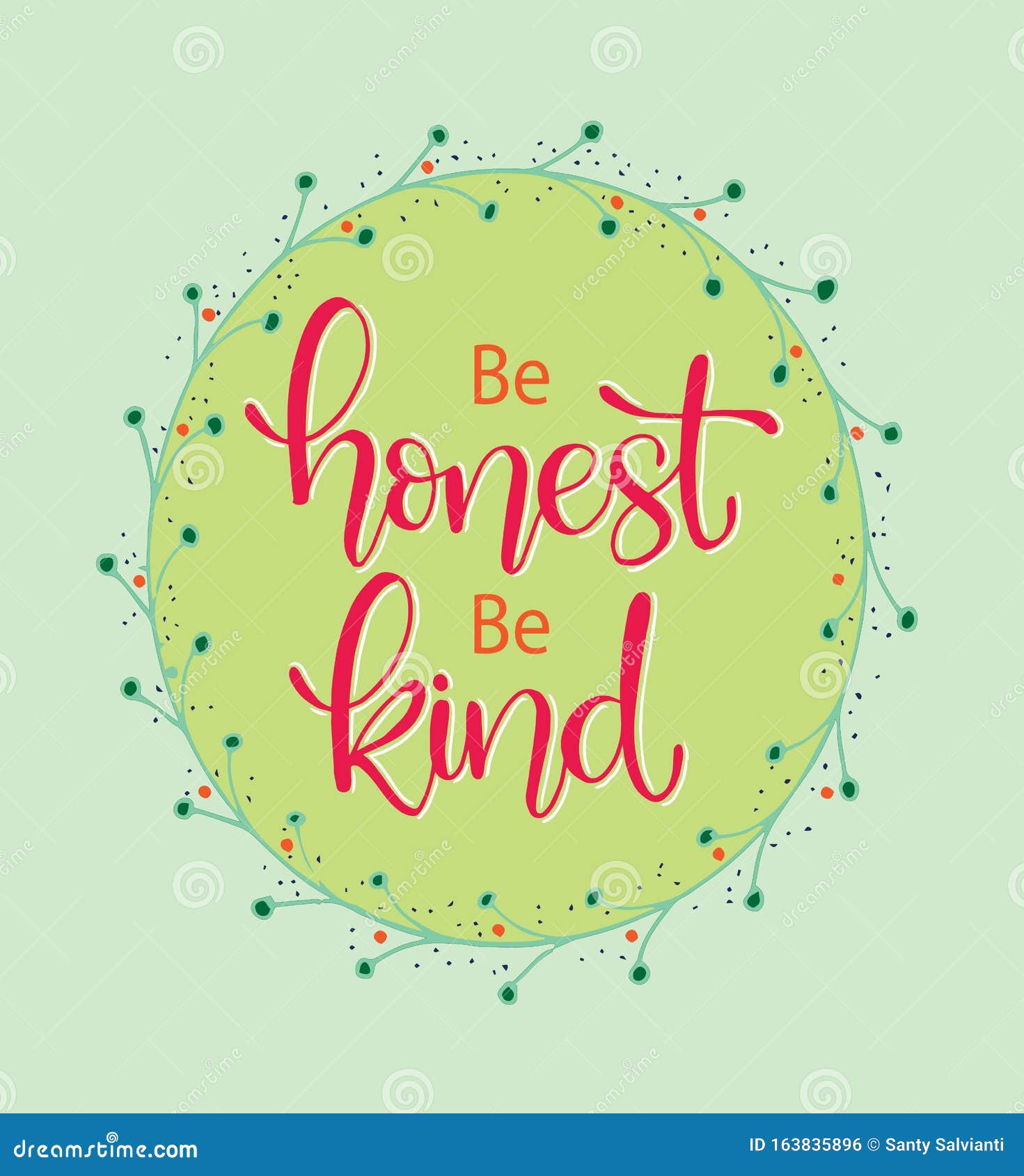 Be Kind Hand Written Lettering. Inspirational Quote. Vector ...