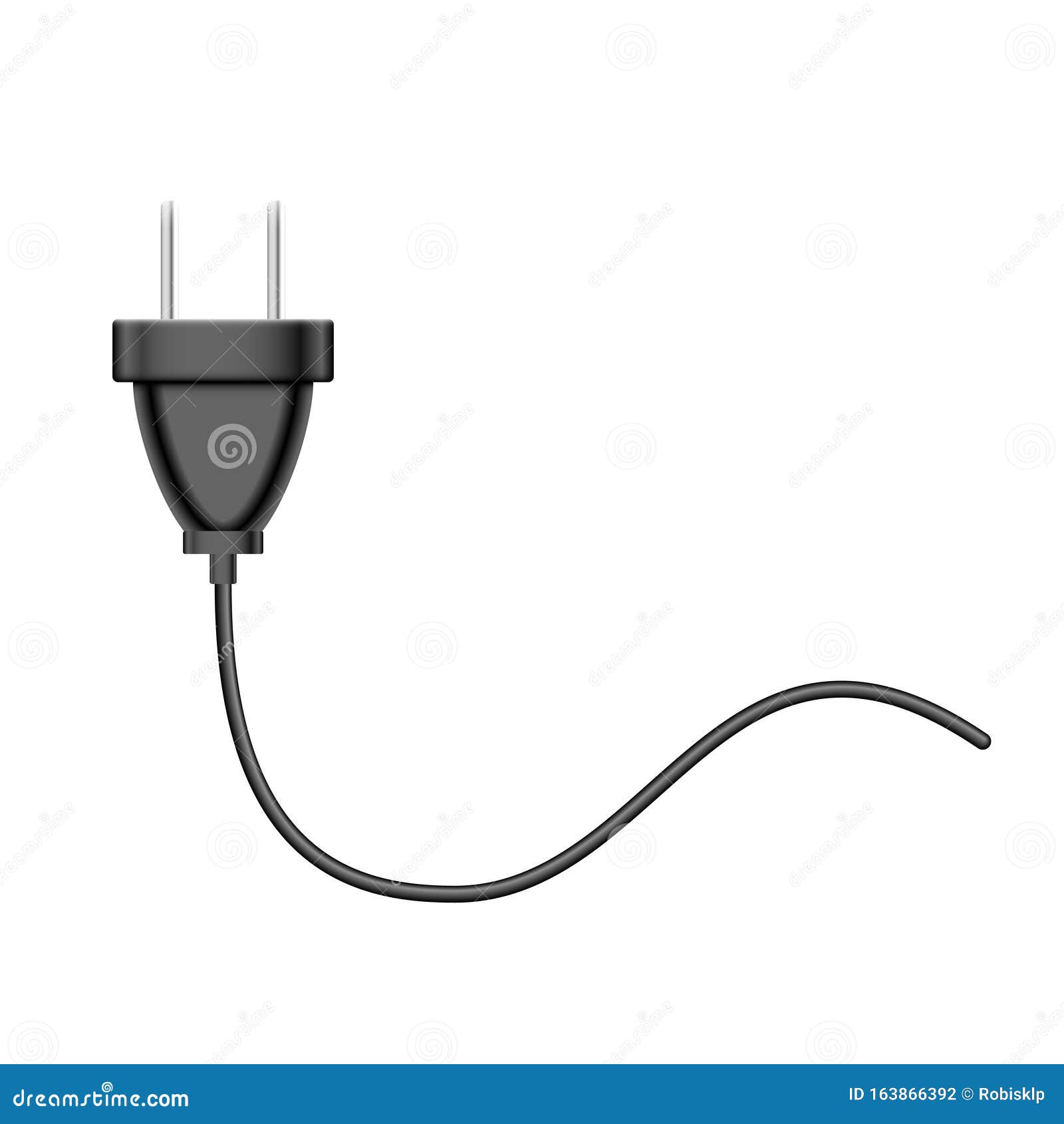 Cable Wire And Plug Set Isolated On White Backdrop Cartoon Vector ...