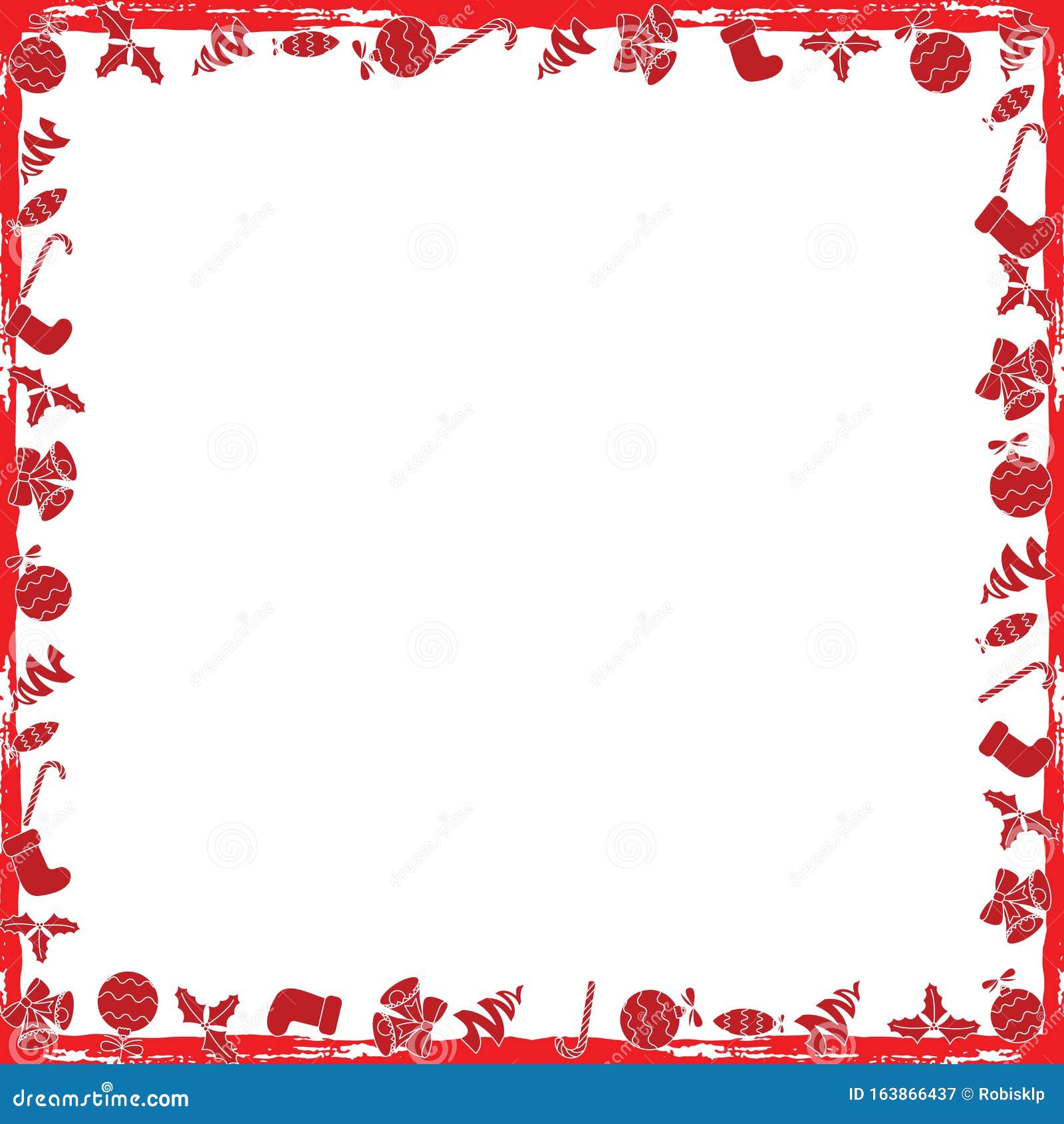 Christmas Flat Style Minimalist Frame Stock Vector - Illustration of ...