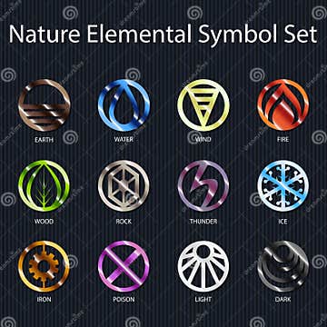 Nature Elemental Symbol Set - Vector Stock Vector - Illustration of ...