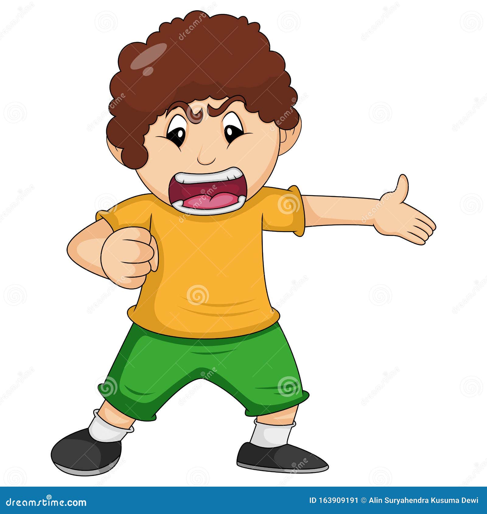 The Boy is Angry Cartoon Vector Illustration Stock Vector ...