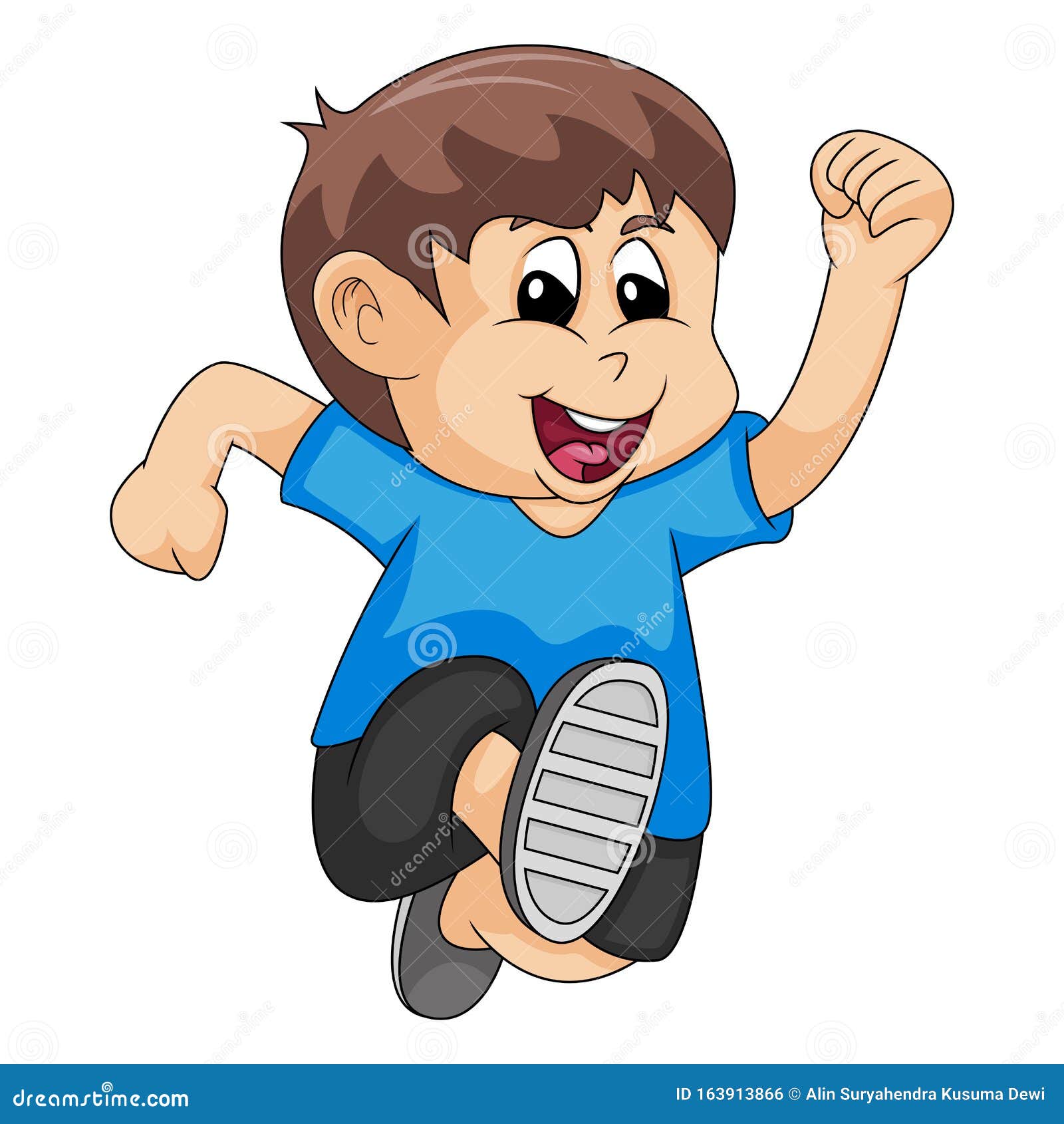The Boy Running Cartoon Vector Illustration Stock Vector - Illustration ...