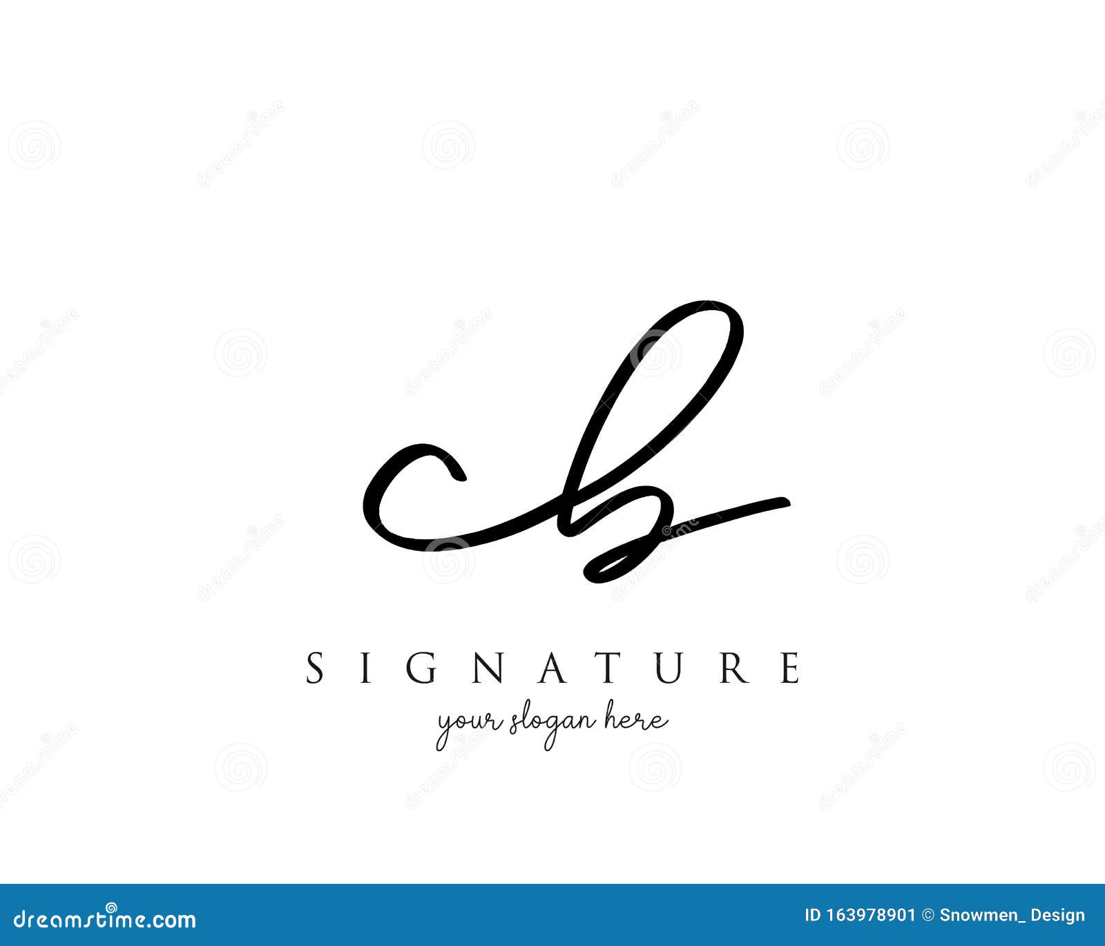 CB Initial Handwriting Signature Logo Template Vector. Stock Vector ...