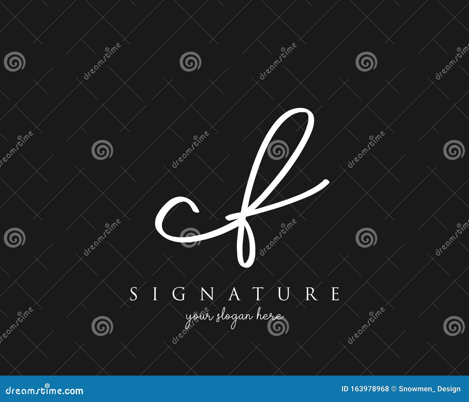 CF Initial Handwriting Signature Logo Template Vector. Stock Vector ...