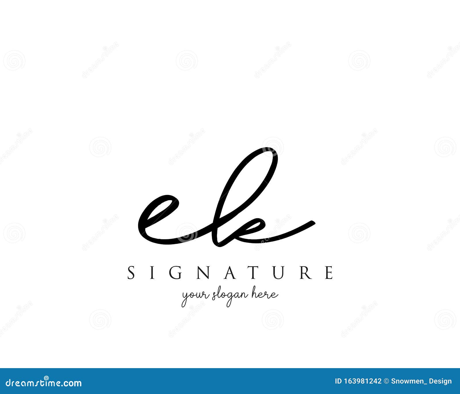 EK Initial Handwriting Signature Logo Template Vector. Stock Vector ...