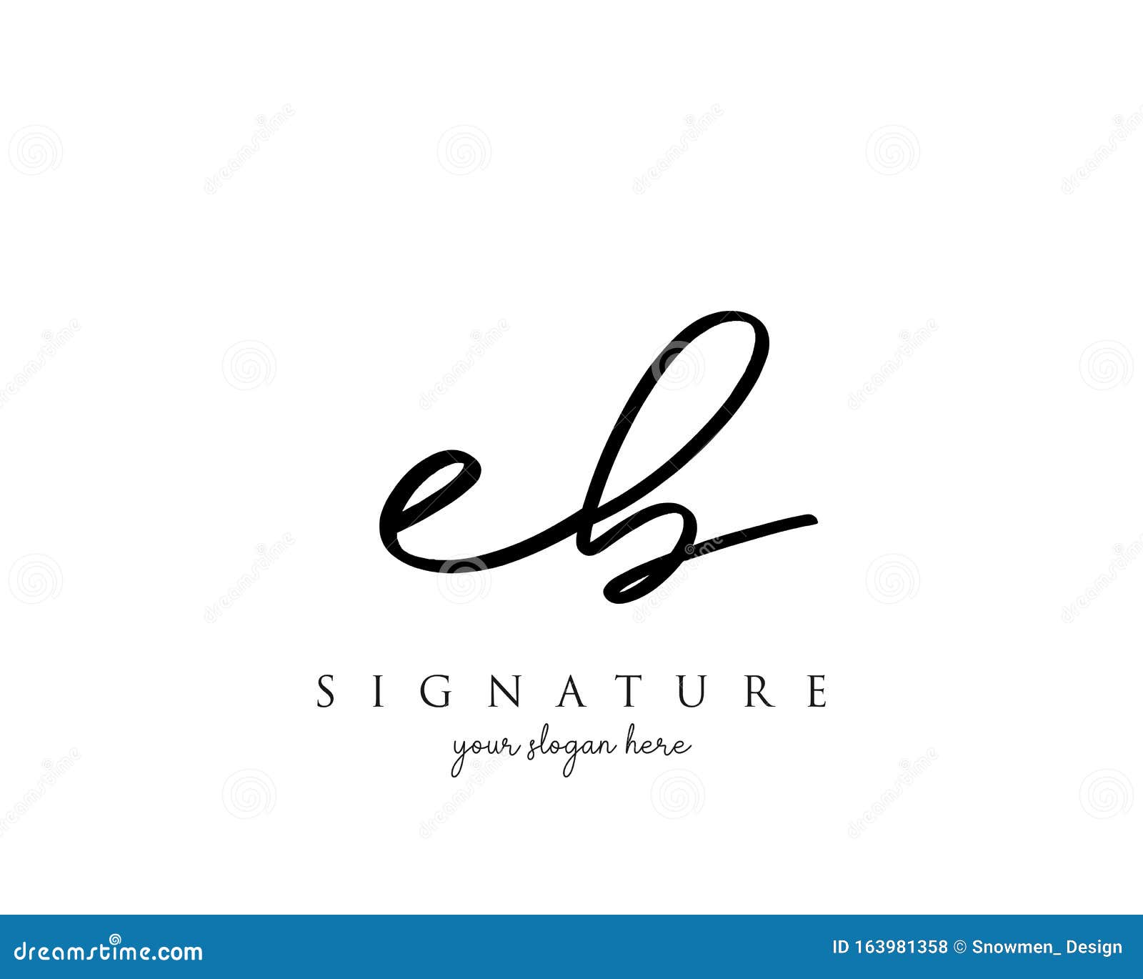 EB Initial Handwriting Signature Logo Template Vector. Stock Vector ...