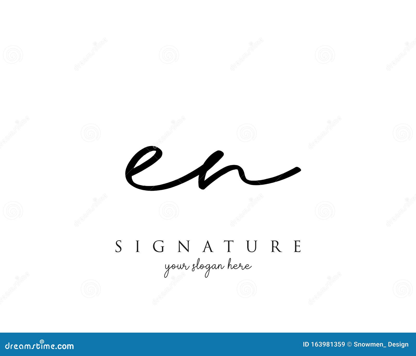 EN Initial Handwriting Signature Logo Template Vector. Stock Vector ...