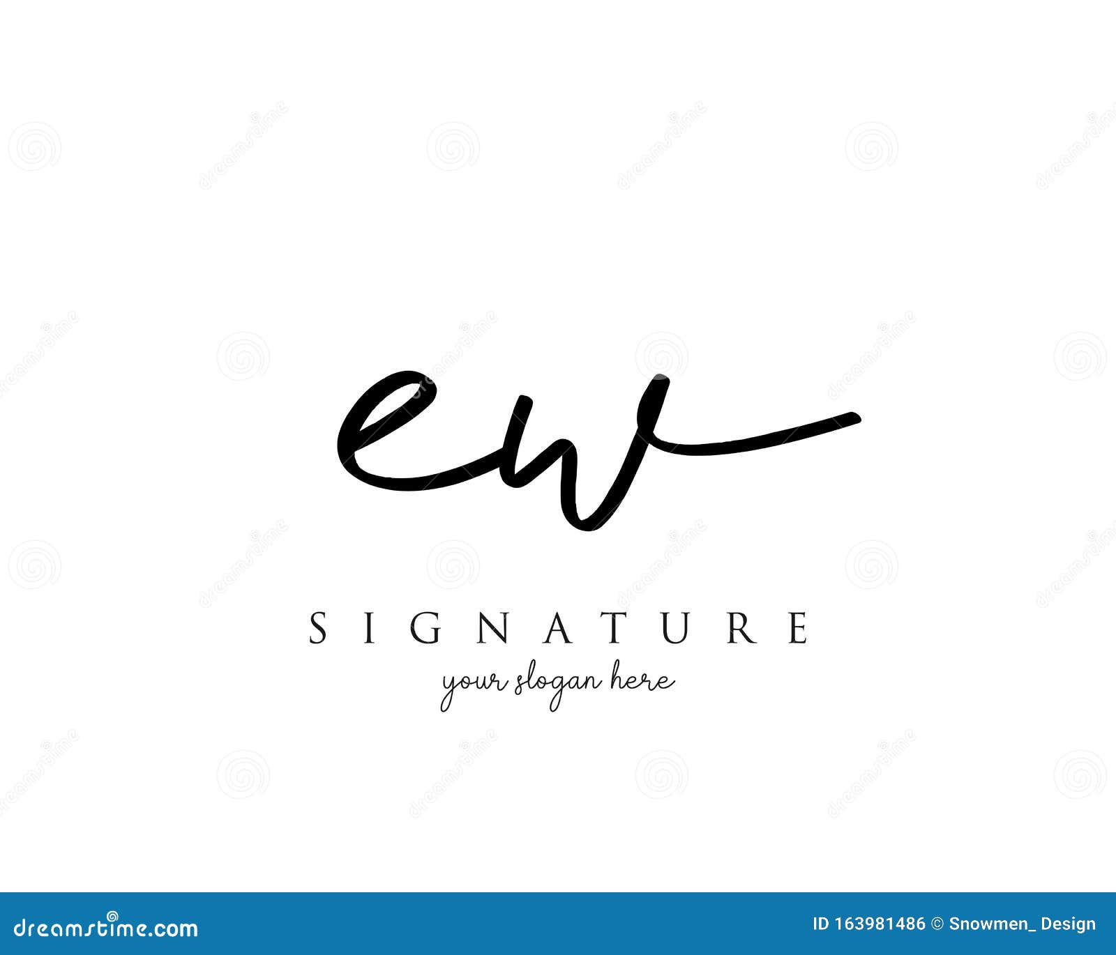 EW Initial Handwriting Signature Logo Template Vector. Stock Vector ...